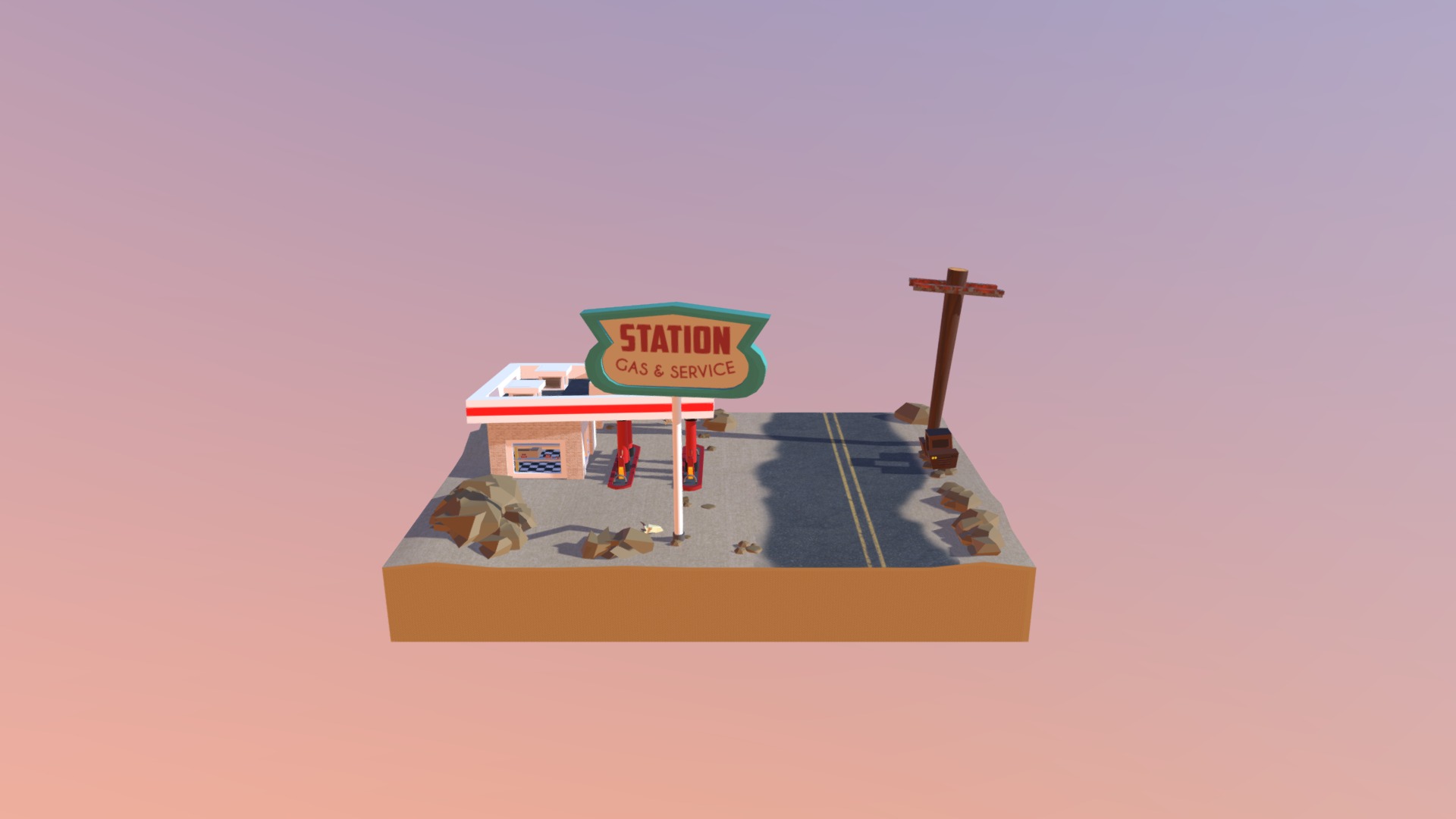 Gas Station - 3D model by JeffRs (@jeff_rs) [9ba8133] - Sketchfab