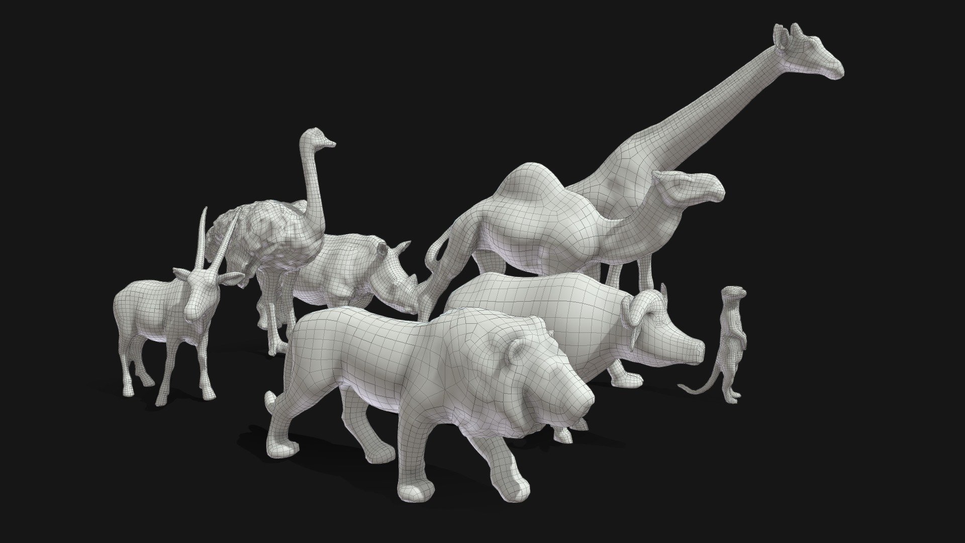 African Animal Base Meshes Starter Kit 1 - 3D model by 1225659838@qq ...