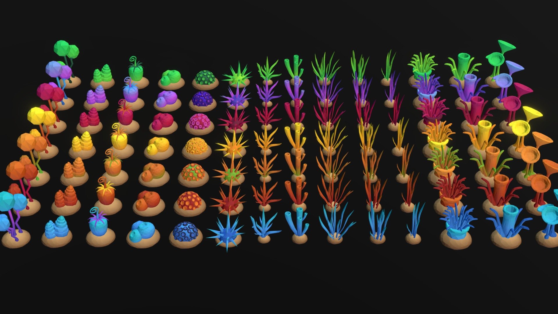 Polyart Alien Sea Plants - Buy Royalty Free 3D model by Neptune 3D ...