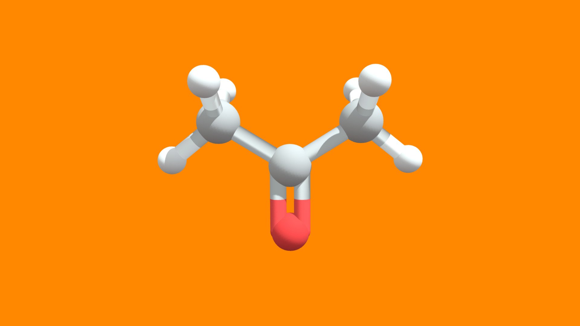 Acetone (dimethyl ketone) molecule - Download Free 3D model by S.Duce ...
