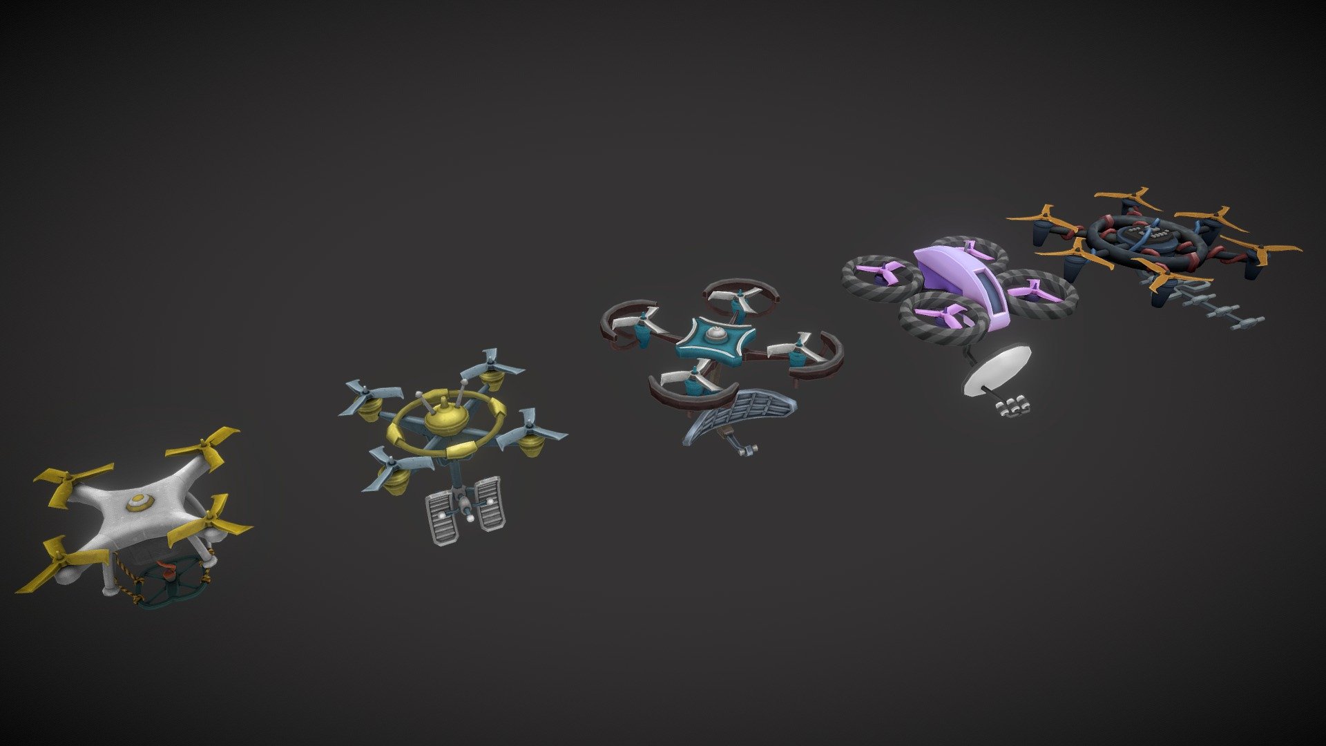 Quadcopter, Drone, Metal Detection Drone, Radar - 3D model by LowPoly89 ...