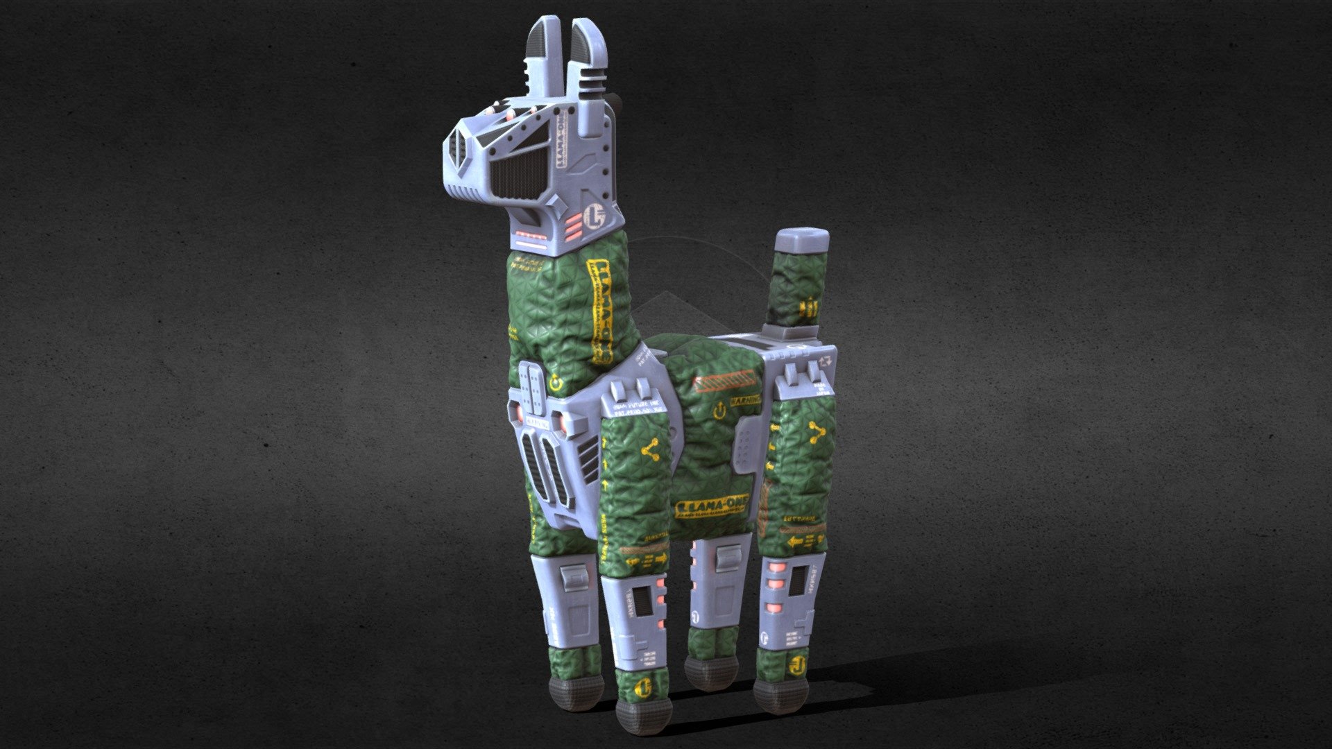 Cyber Llama robot (mid-poly, game-ready) - Buy Royalty Free 3D model by ...