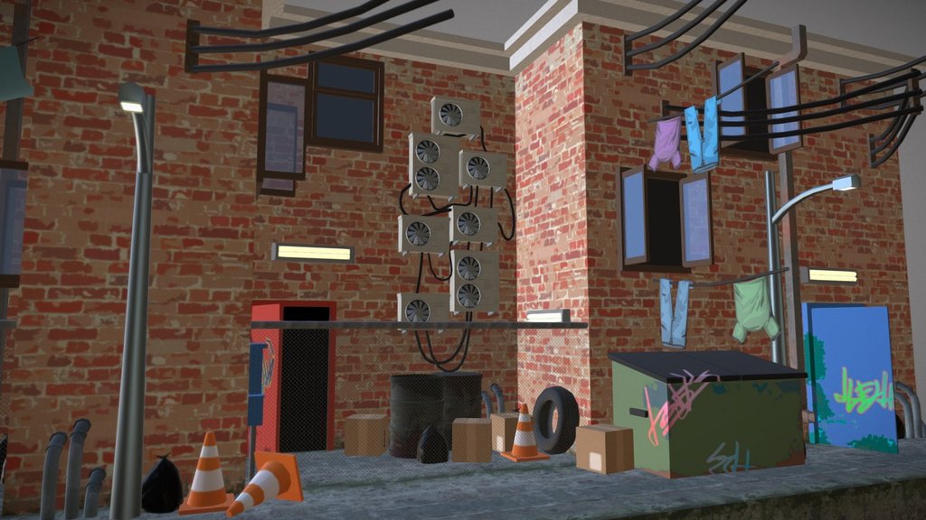 Alleyway - 3D model by Kambeto [9bc7162] - Sketchfab