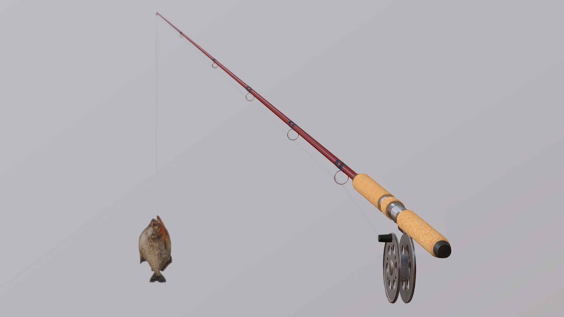 Fishing Rod with a Fish - Buy Royalty Free 3D model by 3Dee ...