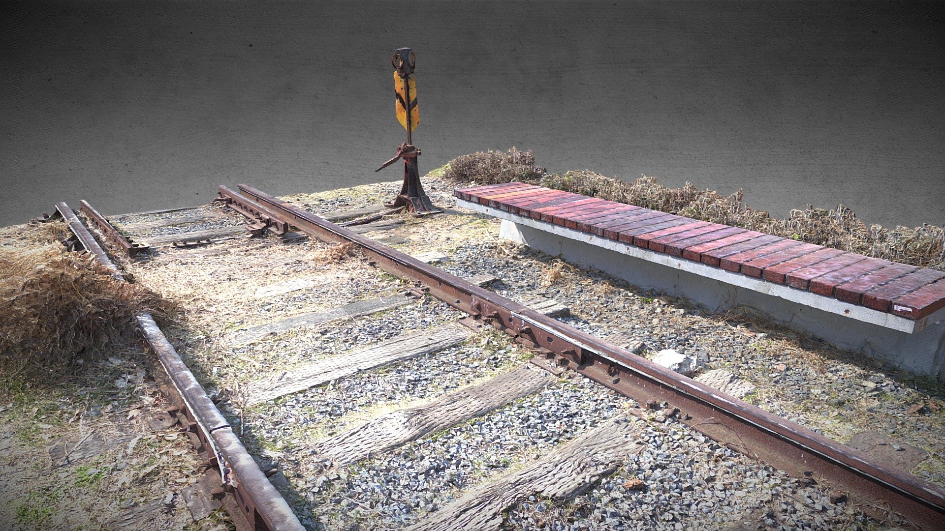 Train tracks and barriers - Buy Royalty Free 3D model by Tigershill ...