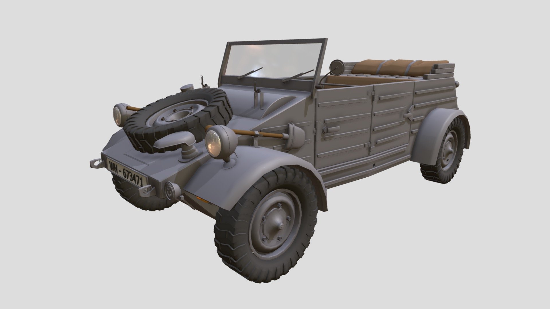 Volkswagen Type 82 Kübelwagen / interior - 3D model by Basic Hsu (@Hsu ...