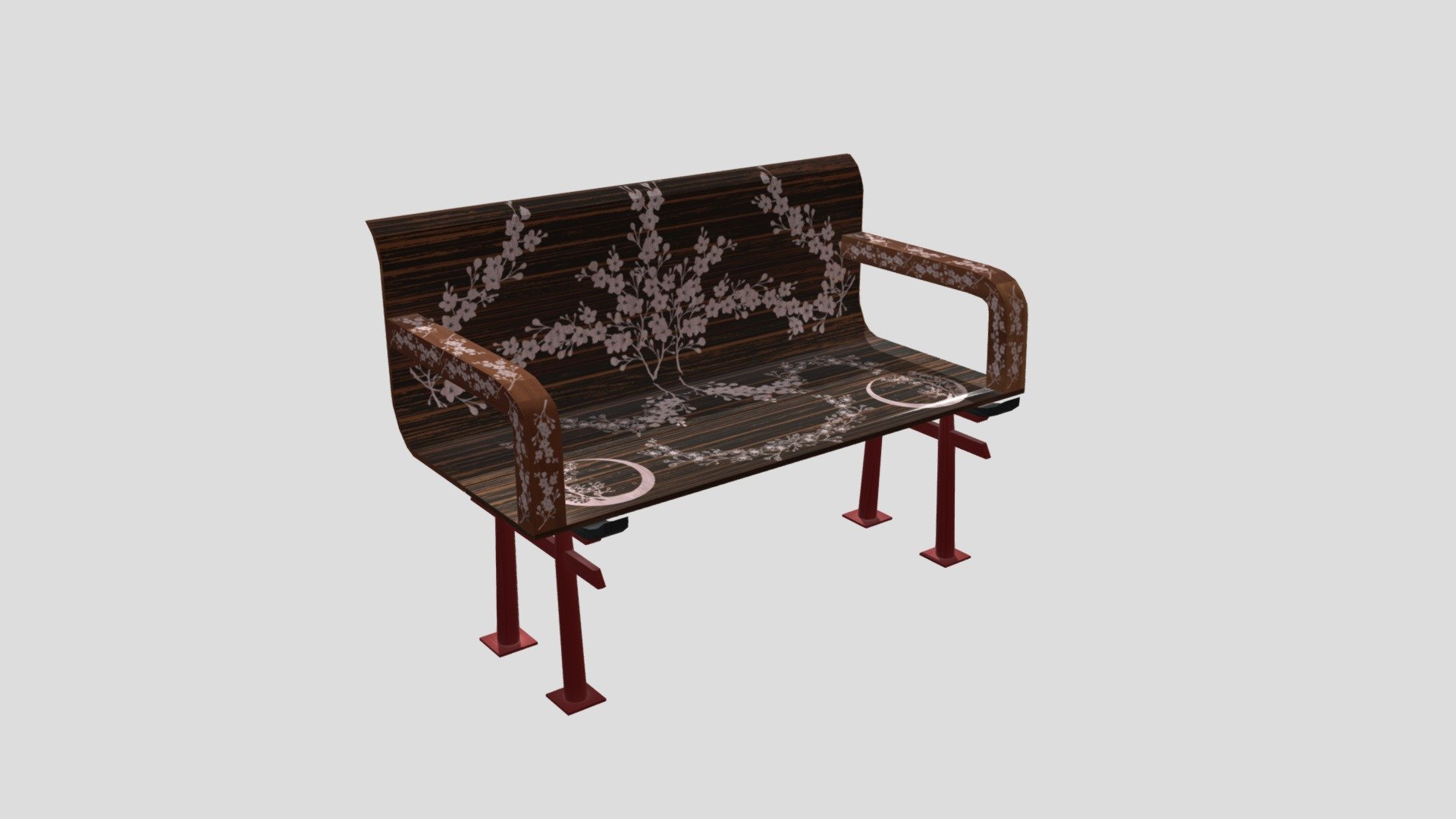 Japanese style bench - 3D model by Ben_HSmith [9bdcac7] - Sketchfab