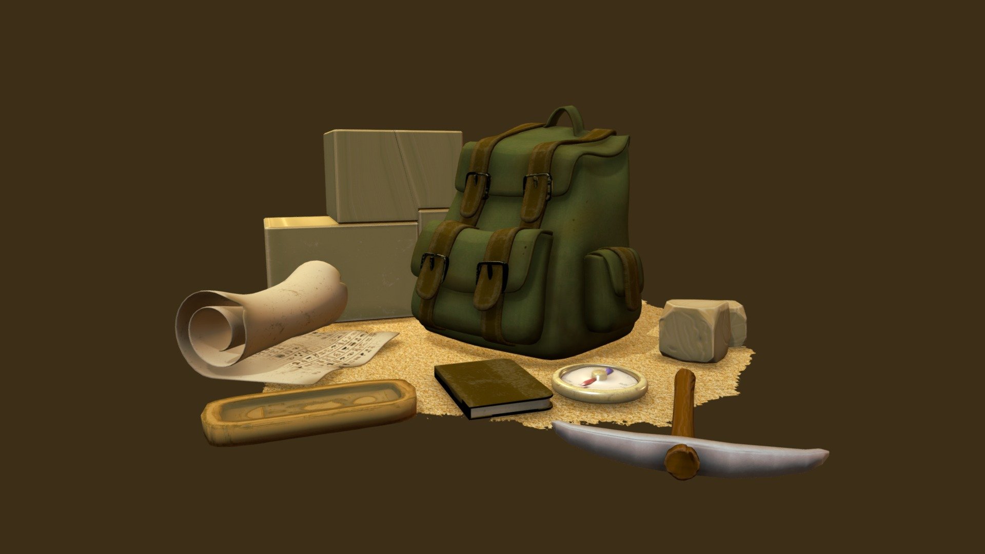 Archaeologist's Adventure Kit - 3D model by Maba 3D (@maba3d) [9be2f9e ...
