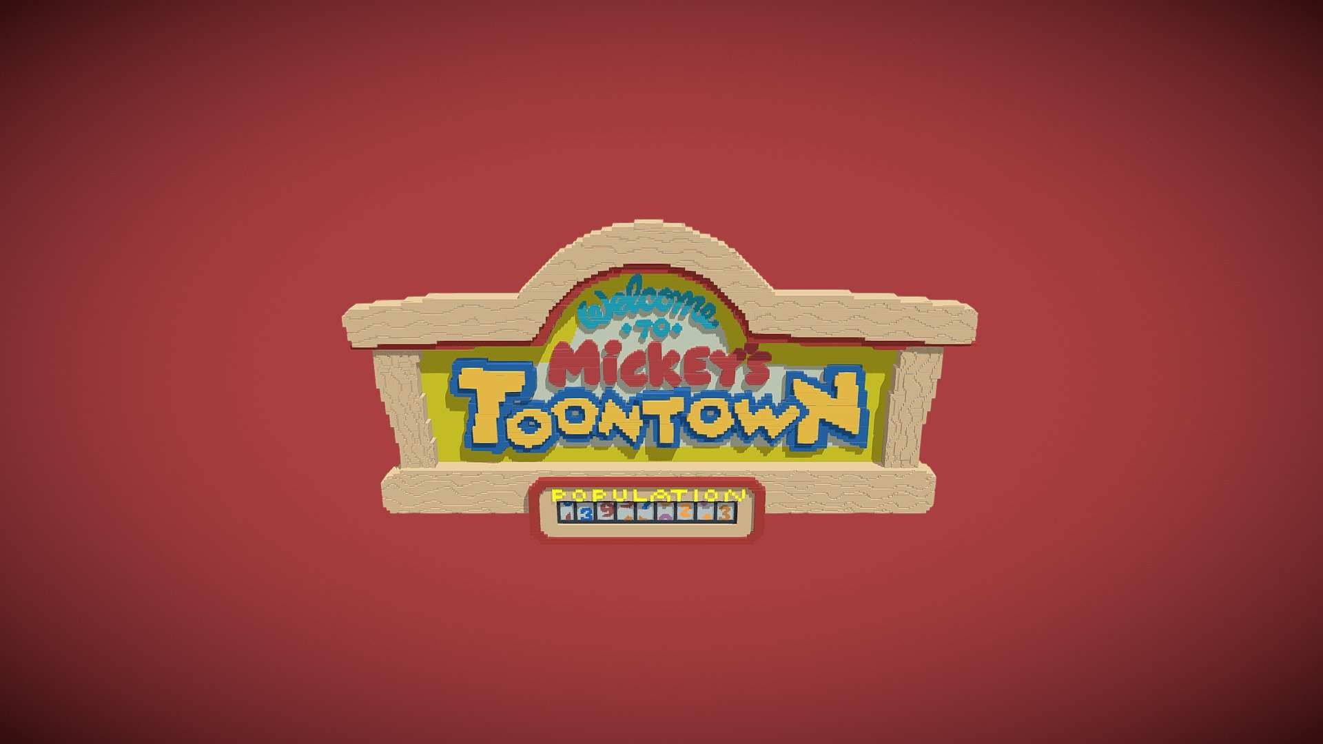 ToonTown Disneyland Sign - 3D model by Electro3d [9be39a7] - Sketchfab