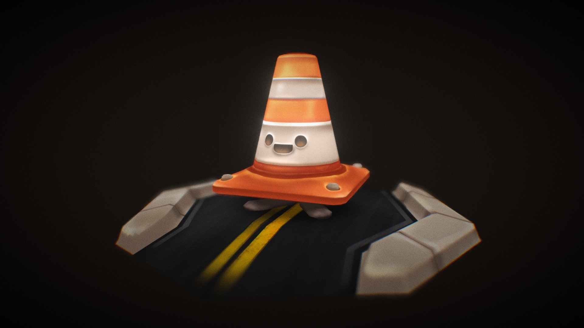 Handpainted Happy Cone - 3D model by Rogatto (@jprogatto) [9bfab17 ...