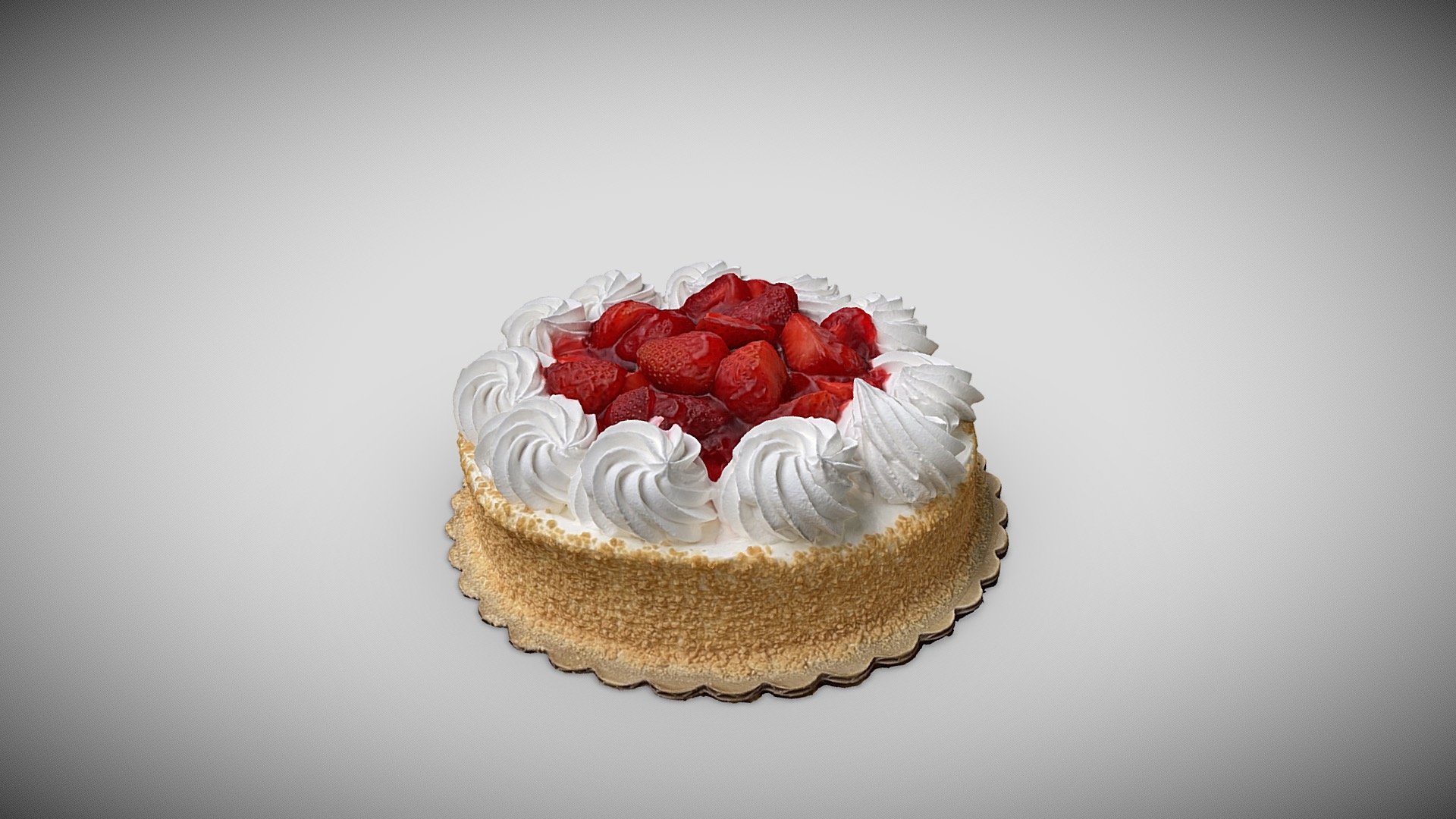 Strawberry Cream Cake (shortcake) - 3D model by M Parkinson (@chimaera ...