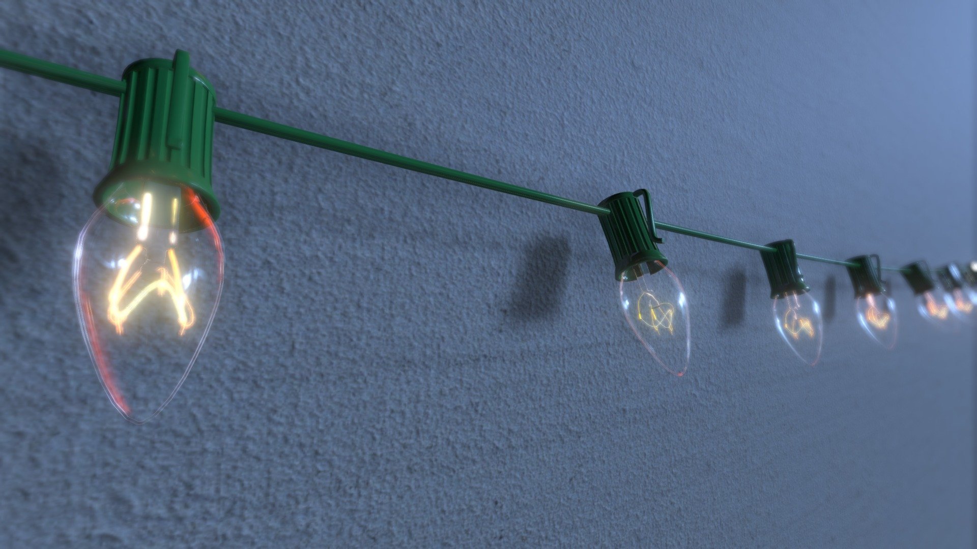 String Christmas Light - Buy Royalty Free 3D model by bboycafard [9bfe6ce] - Sketchfab Store