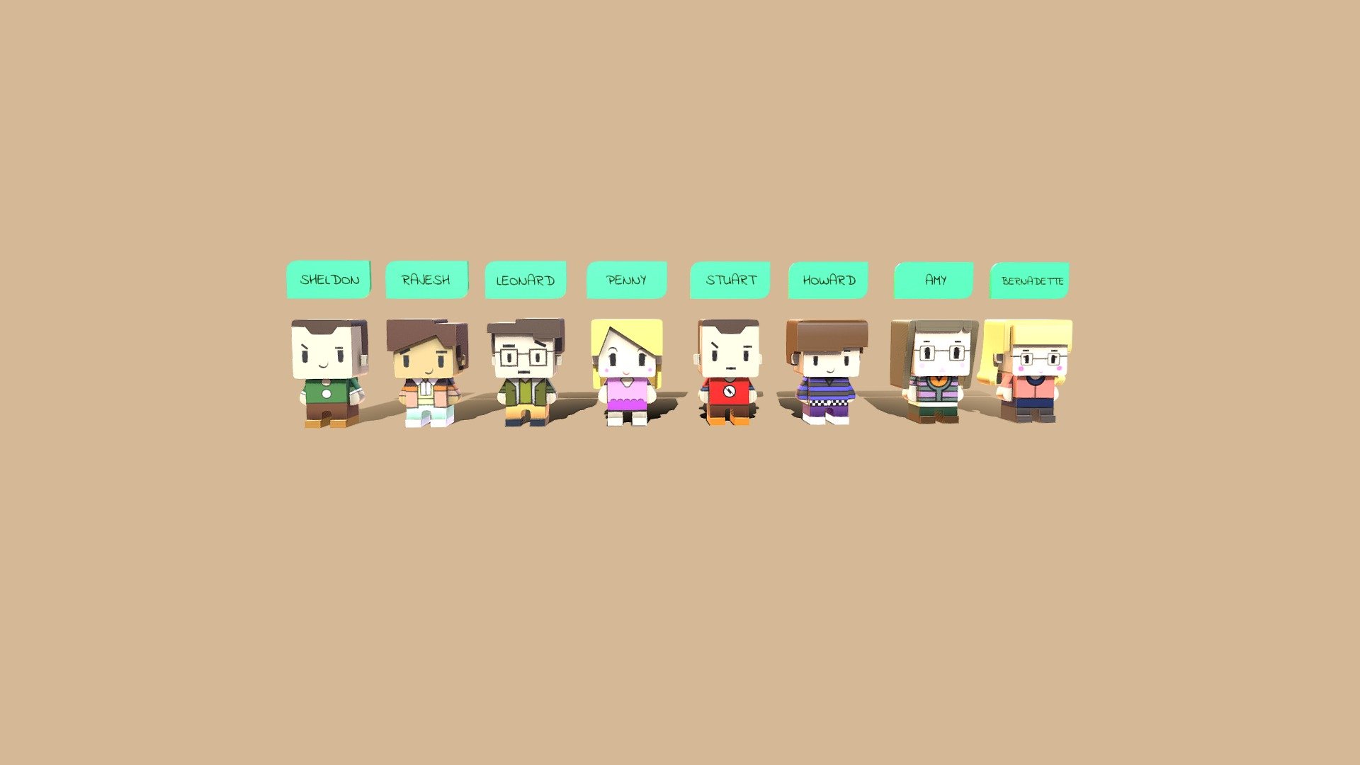 The Big Bang Theory Characters Chibis - Download Free 3D model by ...