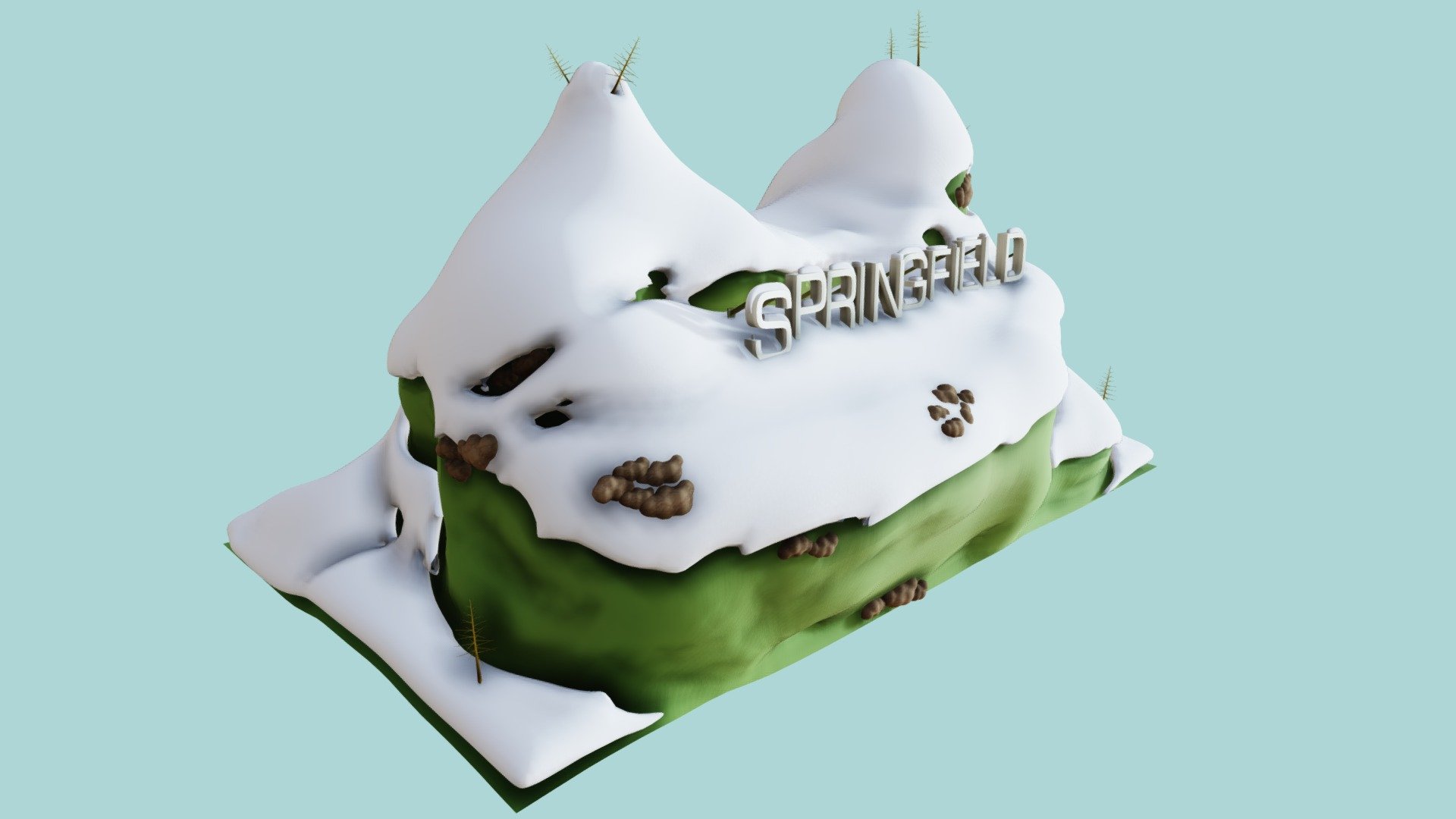 springfield mountain (simpsons) - Download Free 3D model by vicente ...