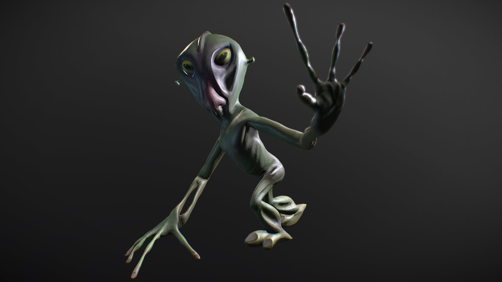 Green alien - 3D model by Giorgilu [9c062e2] - Sketchfab