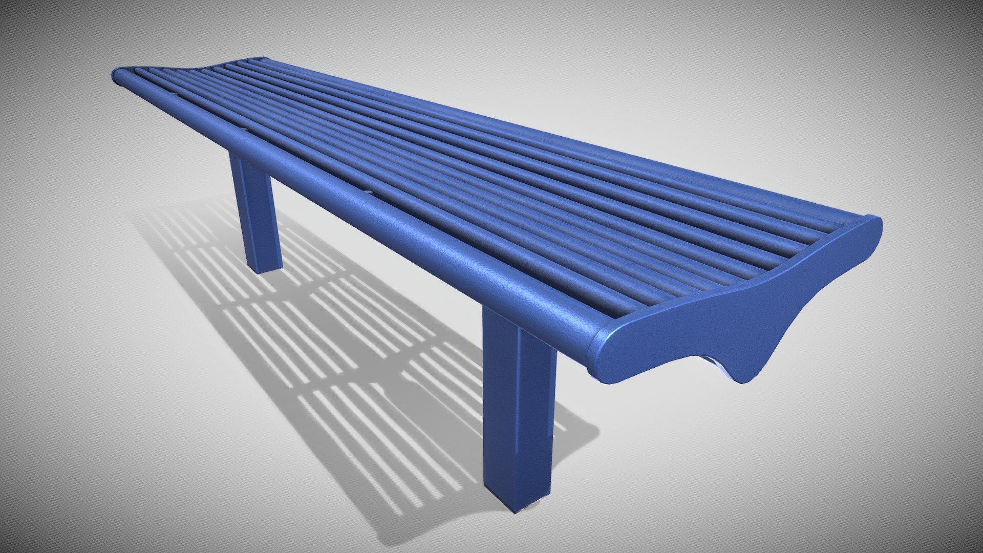 Bench [5] (Low-Poly) (Blue Painted Metal) - Buy Royalty Free 3D model ...