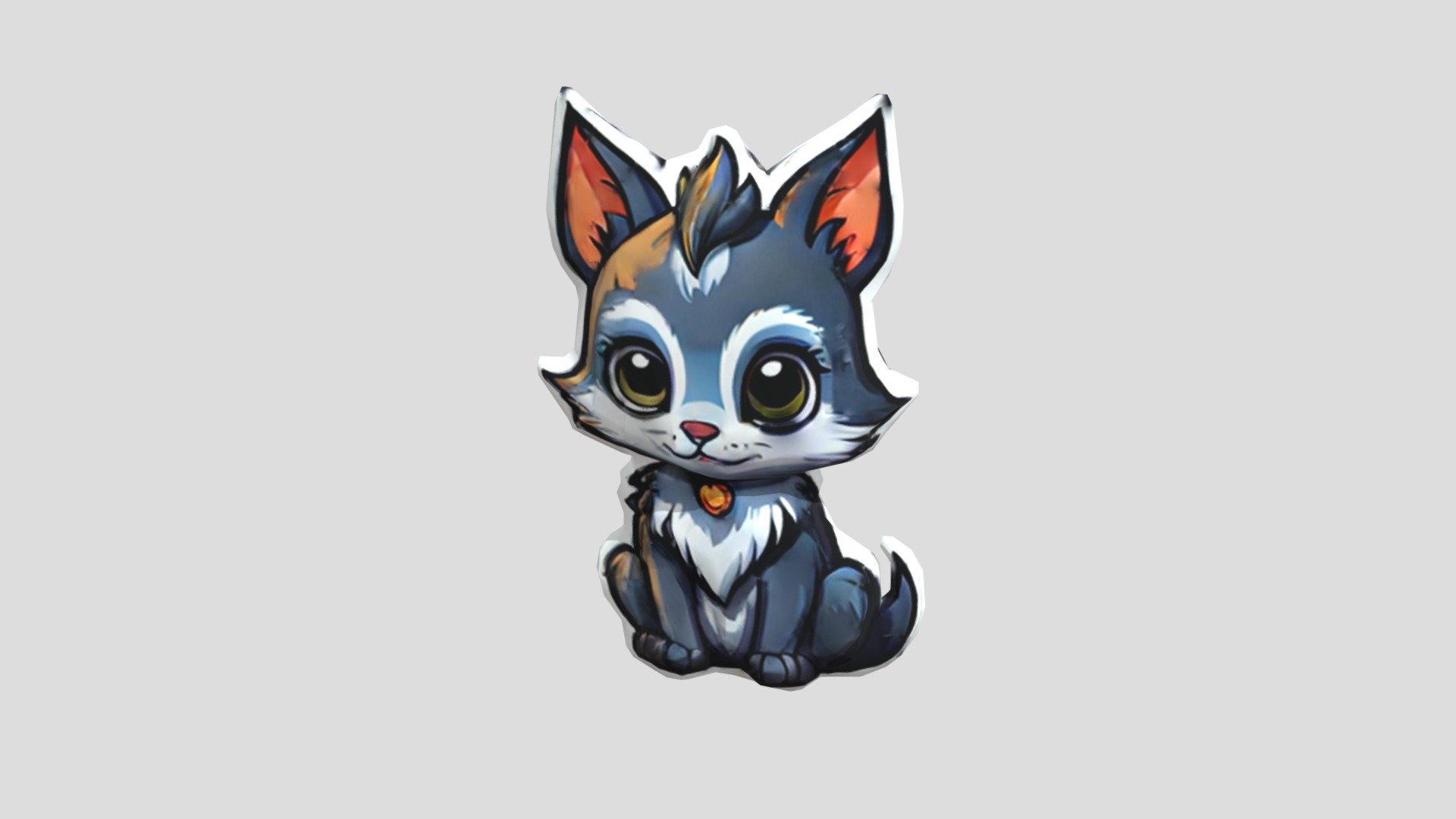 "Whiskered Vertebrate A Playful Cartoon Illustra - Download Free 3D ...