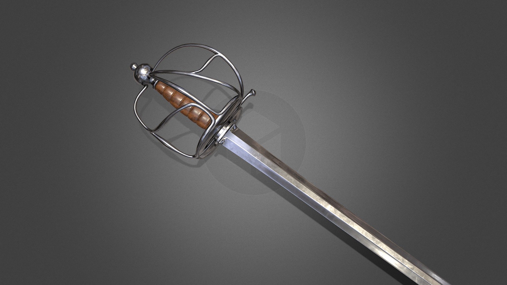 French Half-basket Sword of 1750 - Download Free 3D model by leeeck ...