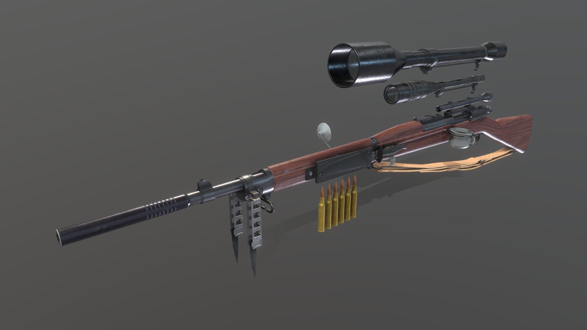 Springfield M1903 with Attachments & Animations - 3D model by ...