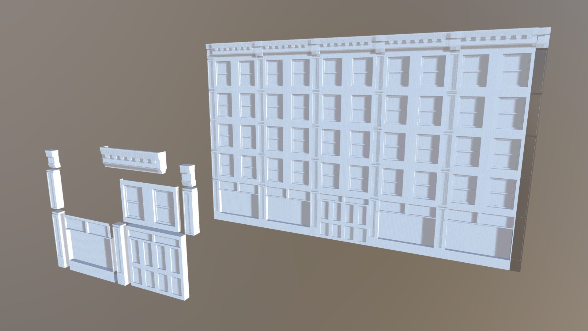 Modular Building Front - 3D model by awramos [9c1e6b5] - Sketchfab
