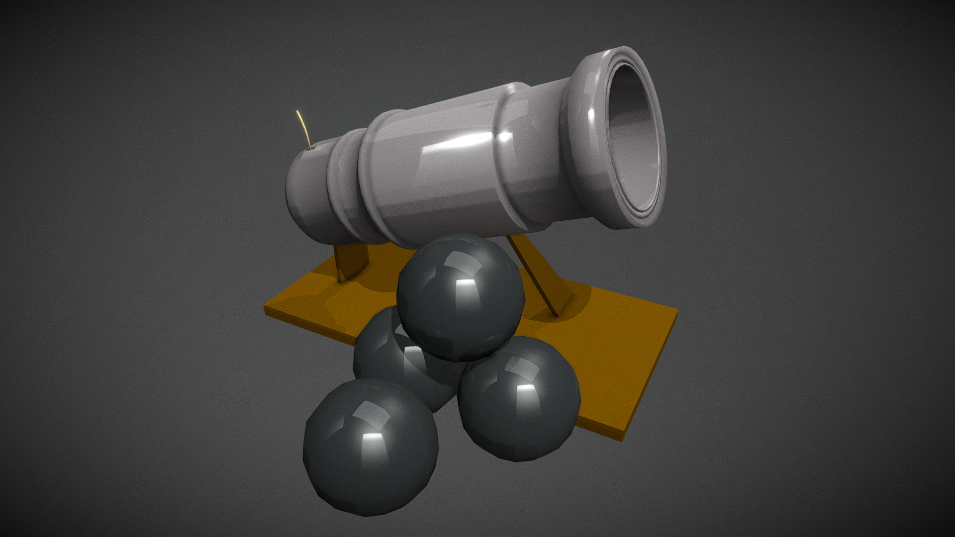 Simple Cannon - 3D model by Squeegee3D [9c23ca8] - Sketchfab