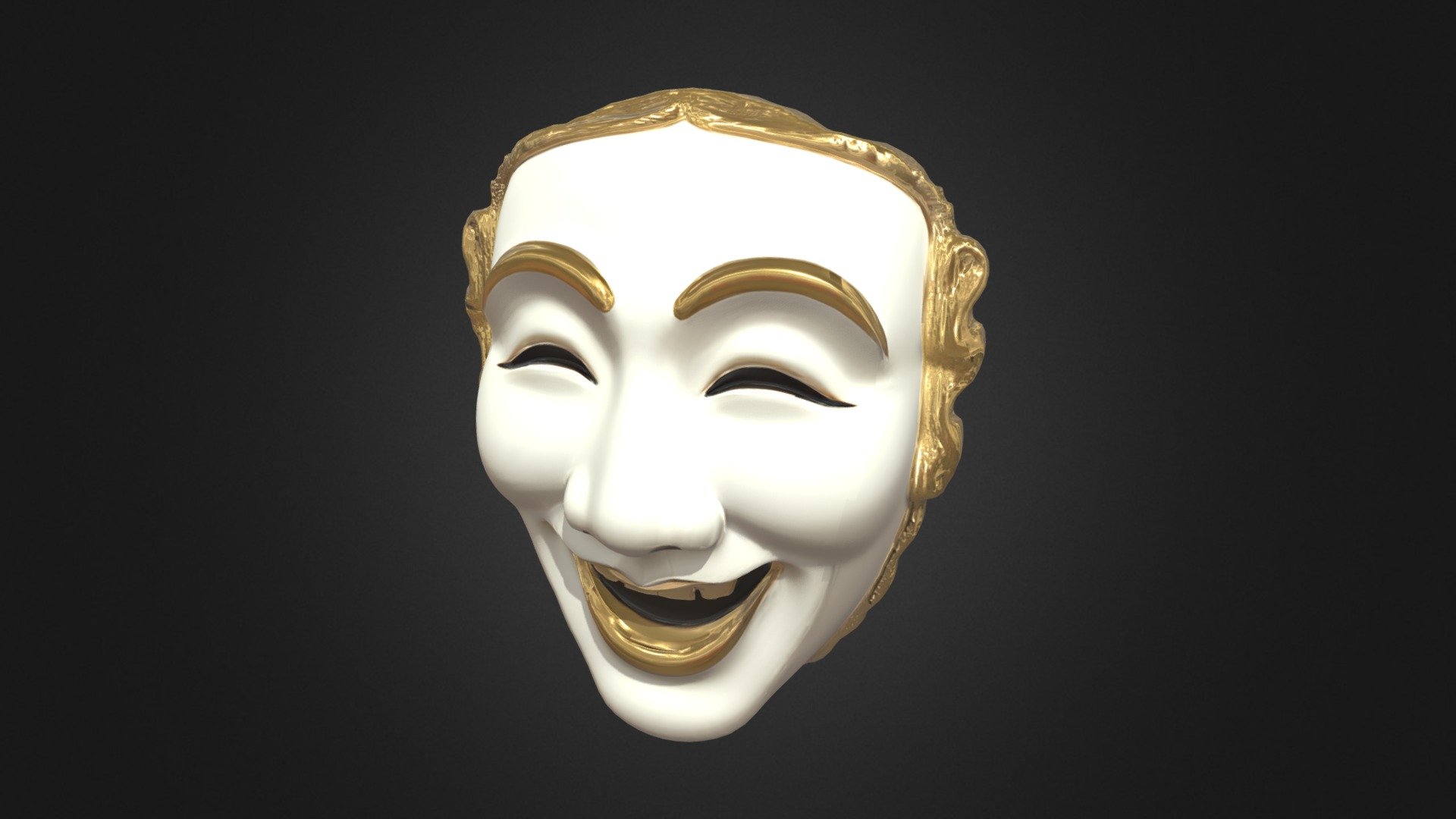 Happy Theater Mask - 3D model by Gustavo Bigelli (@gubigelli) [9c336b3 ...