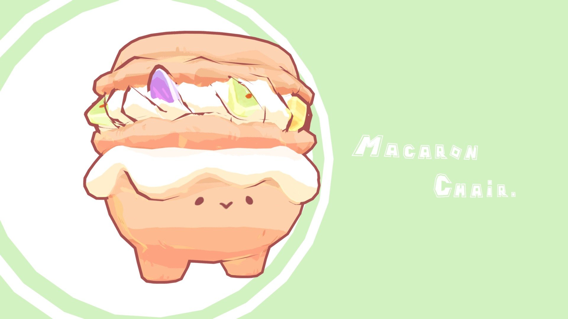 Macaron Chair - 3D model by IceCream Gan (@gan349875) [9c34f4d] - Sketchfab