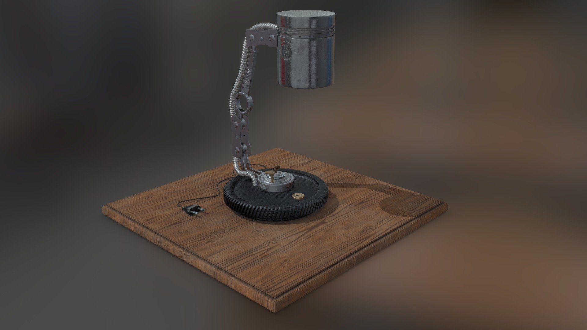 Lamp made of car parts MidPoly | Textured - Download Free 3D model by ...