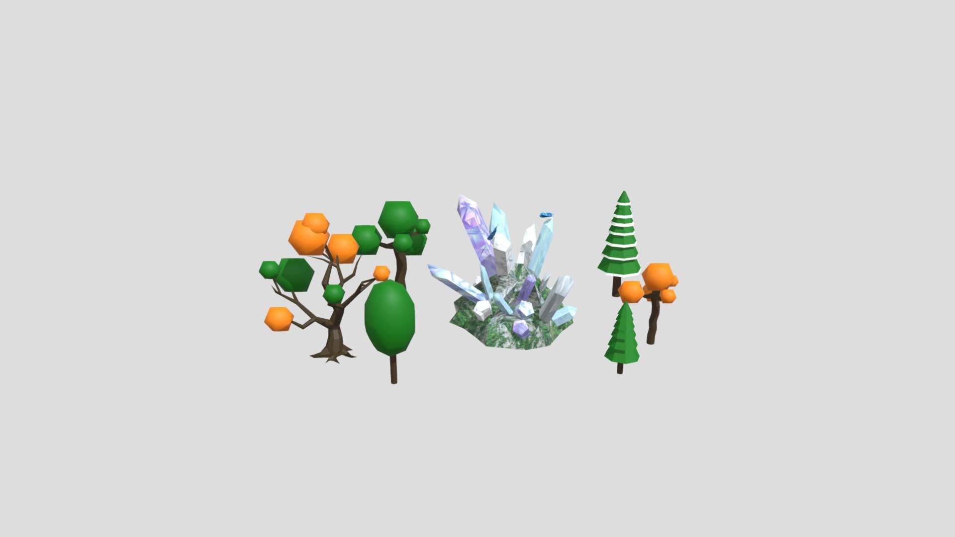 Crystal Mountain With Trees 1 - 3D model by ningg [9c4421d] - Sketchfab