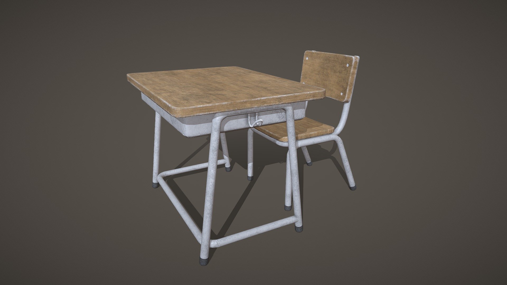 Student Desk & Chair - Download Free 3D model by Darren McNerney 3D ...