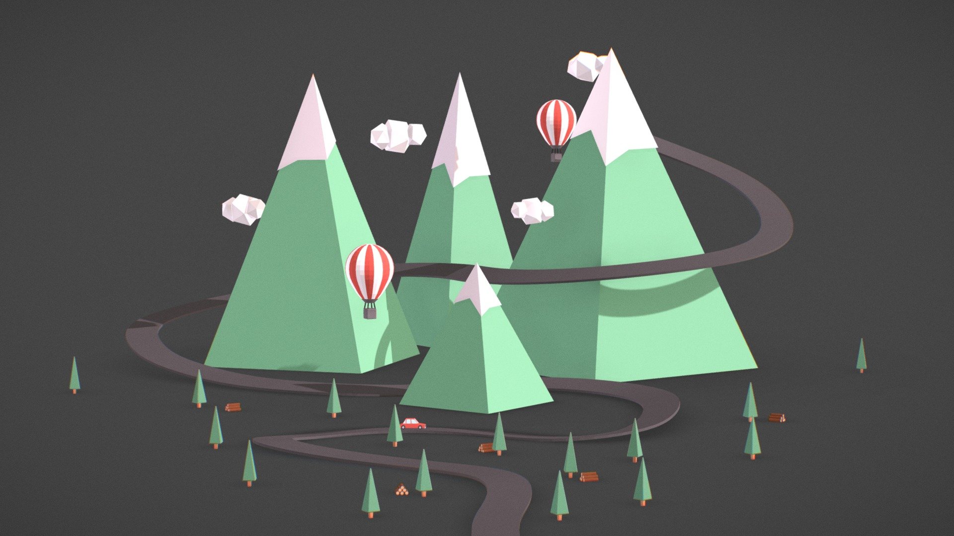 Low Poly Landscape - 3D model by PeToDes [9c482d3] - Sketchfab