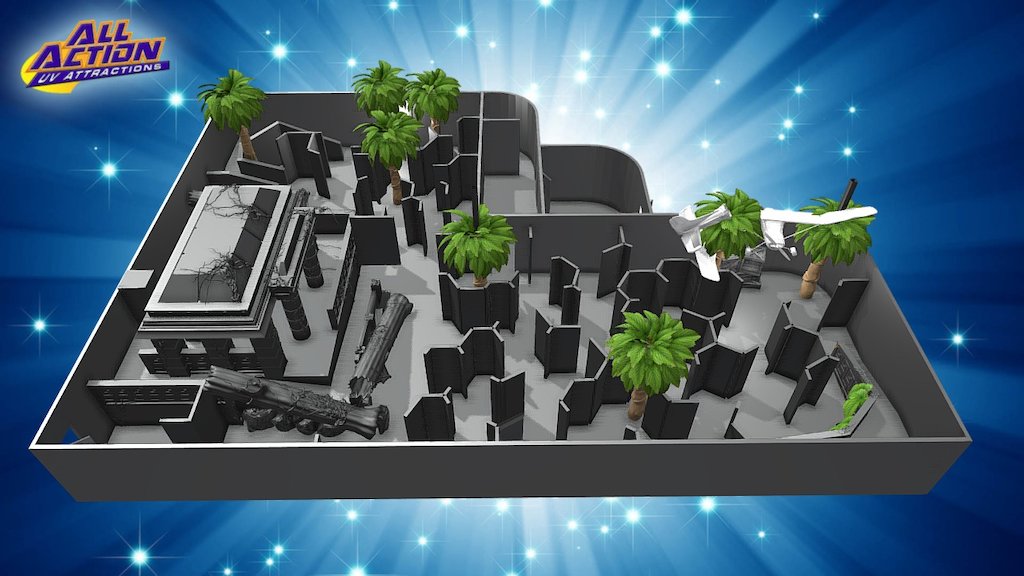 Sample Laser Tag Arena 3D Model By All Action UV Attractions