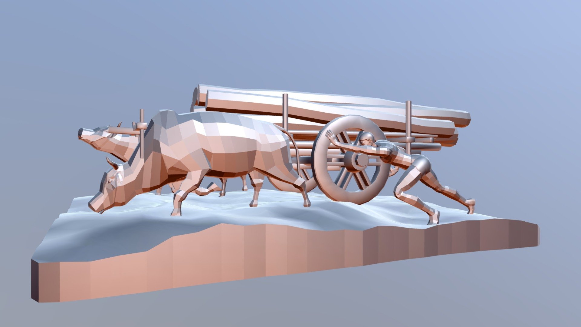 Bull Cart 3d Model - Download Free 3D model by talatmahmud ...