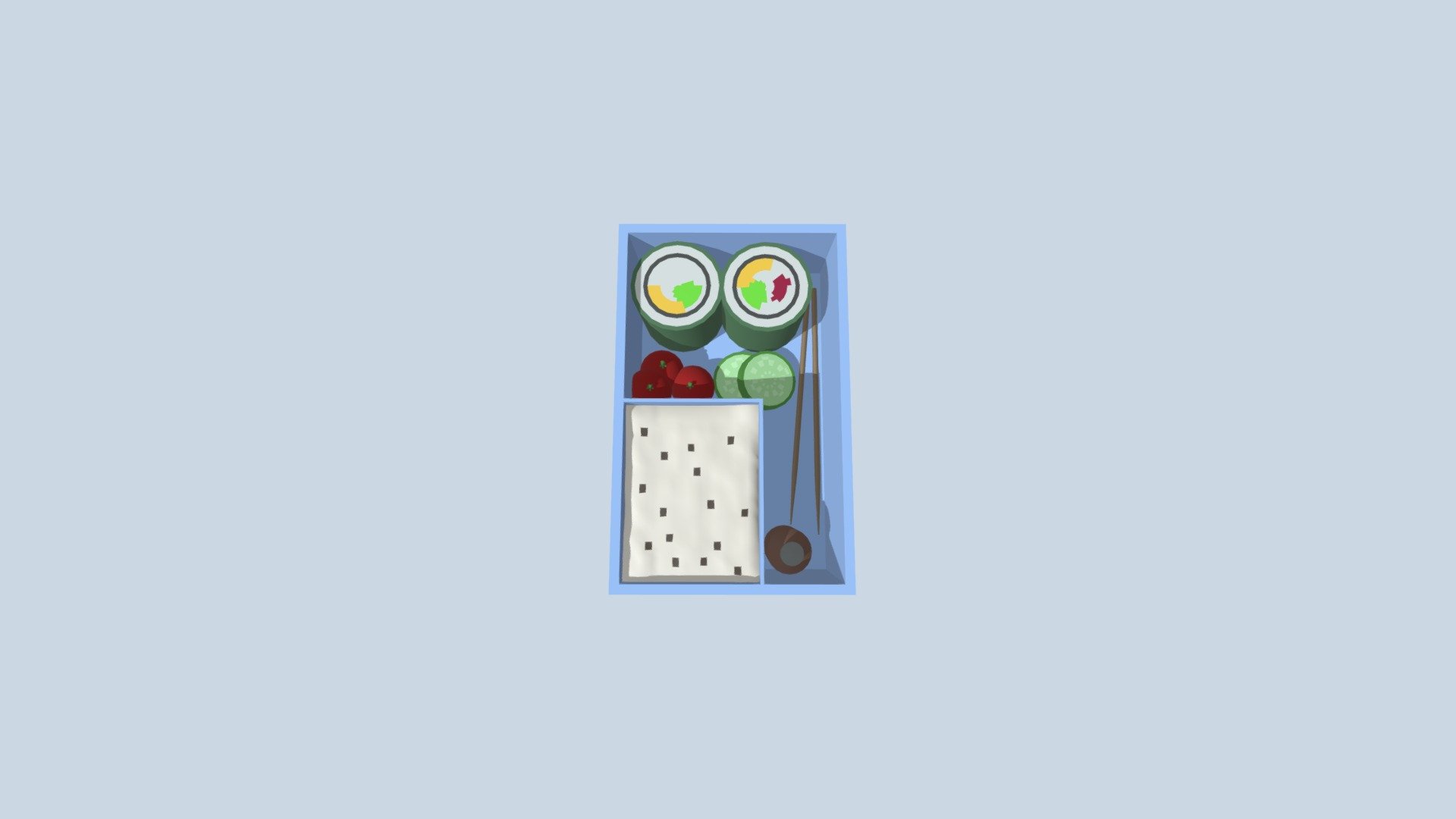 Simple Bento Box With Sushi - Download Free 3D model by natalia (@zkhye ...
