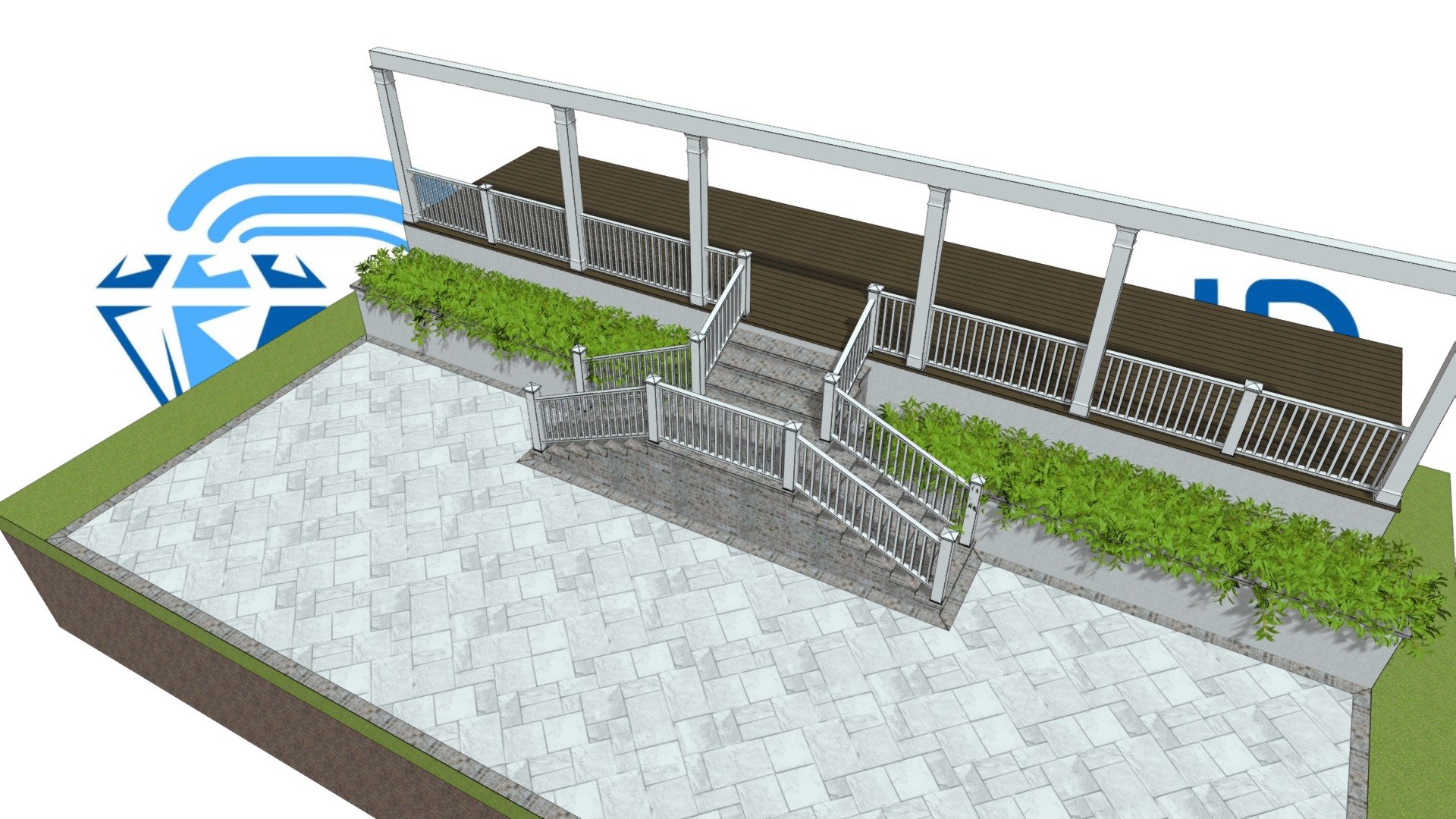 Brick Steps - 3D model by Diamond Pools and Spas (@DiamondPools ...