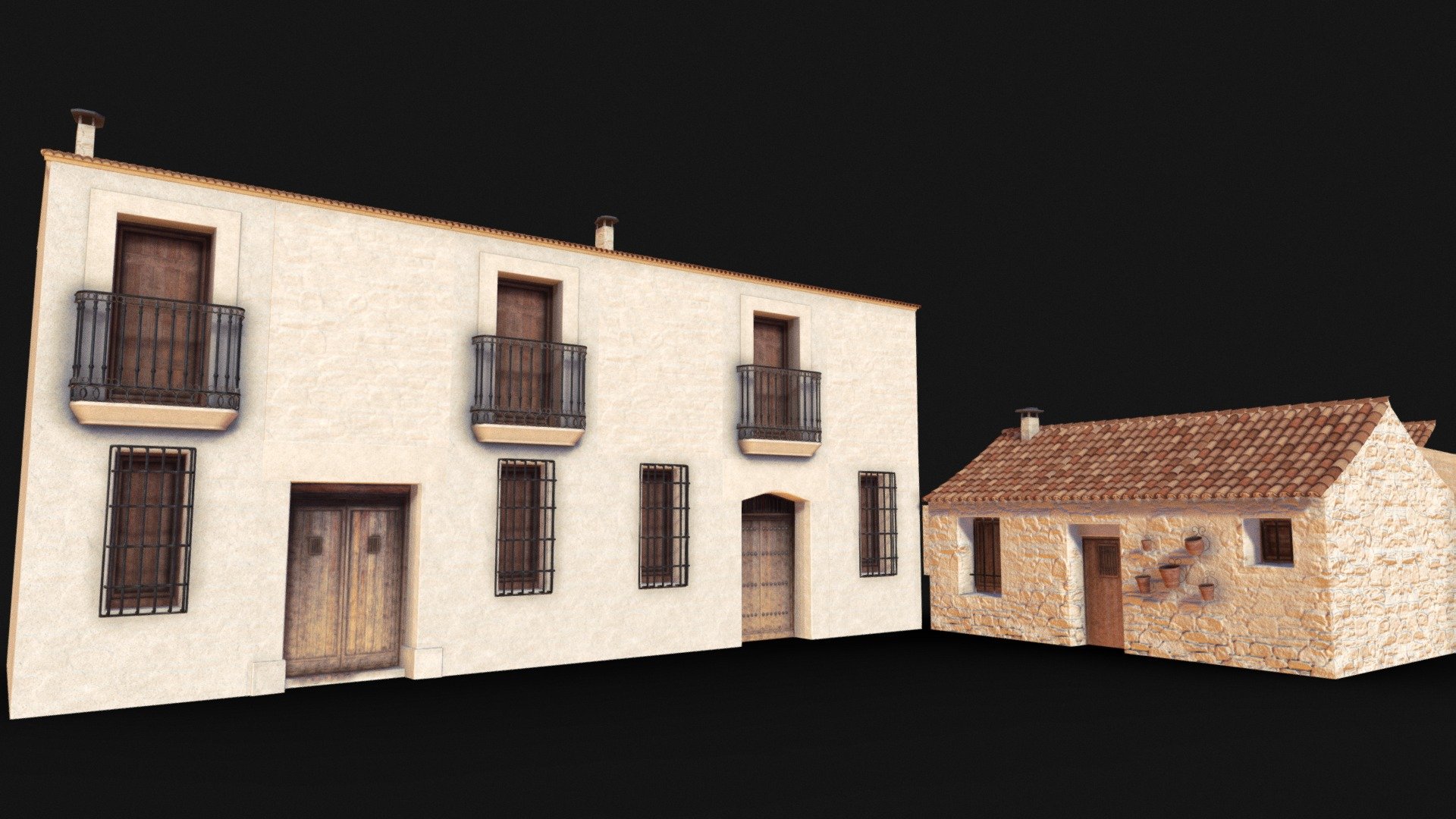 Spanish modular village houses - Buy Royalty Free 3D model by Tijerín ...