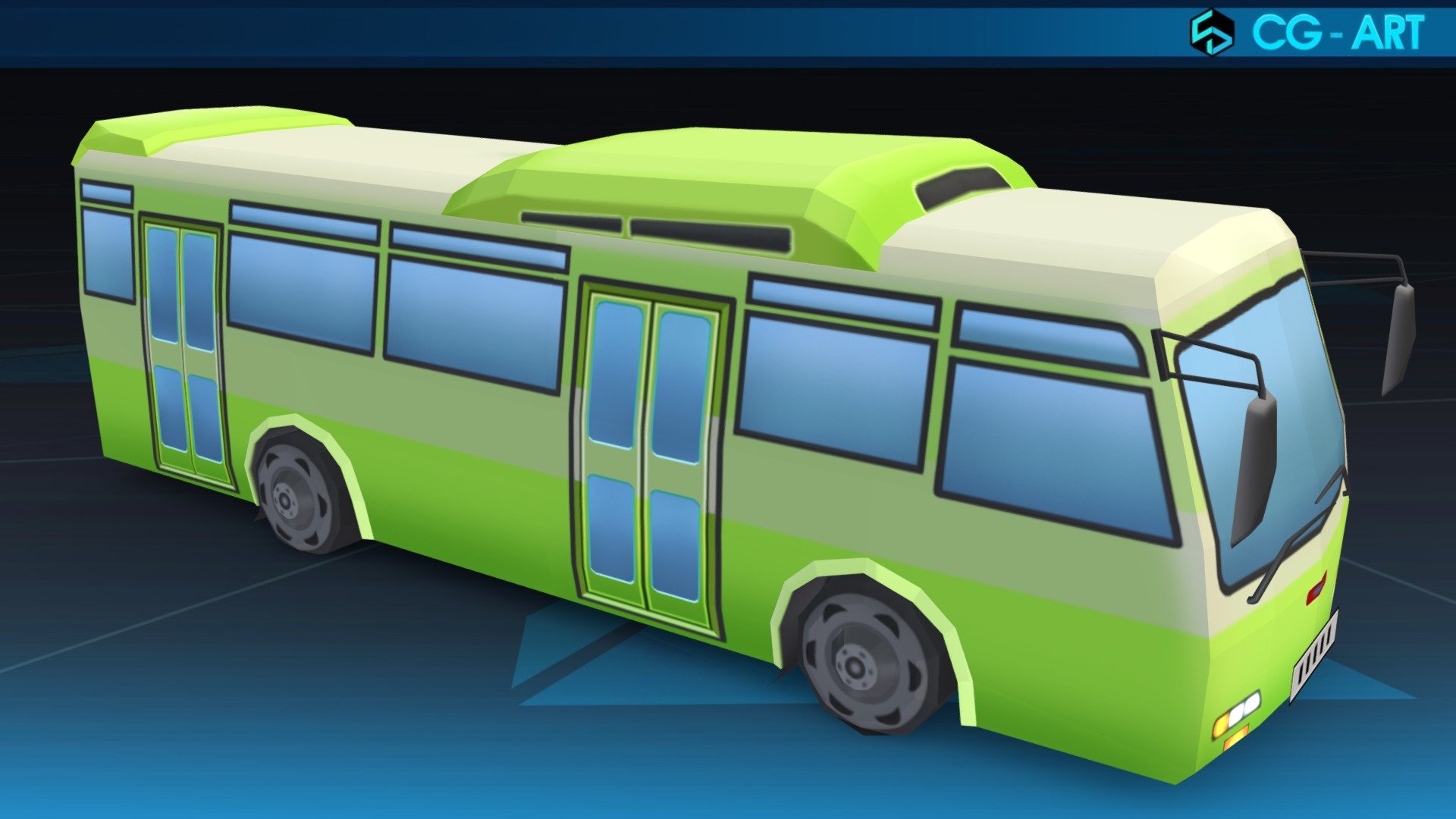 Green Bus Low Poly - Download Free 3D model by cgart.com (@goart ...