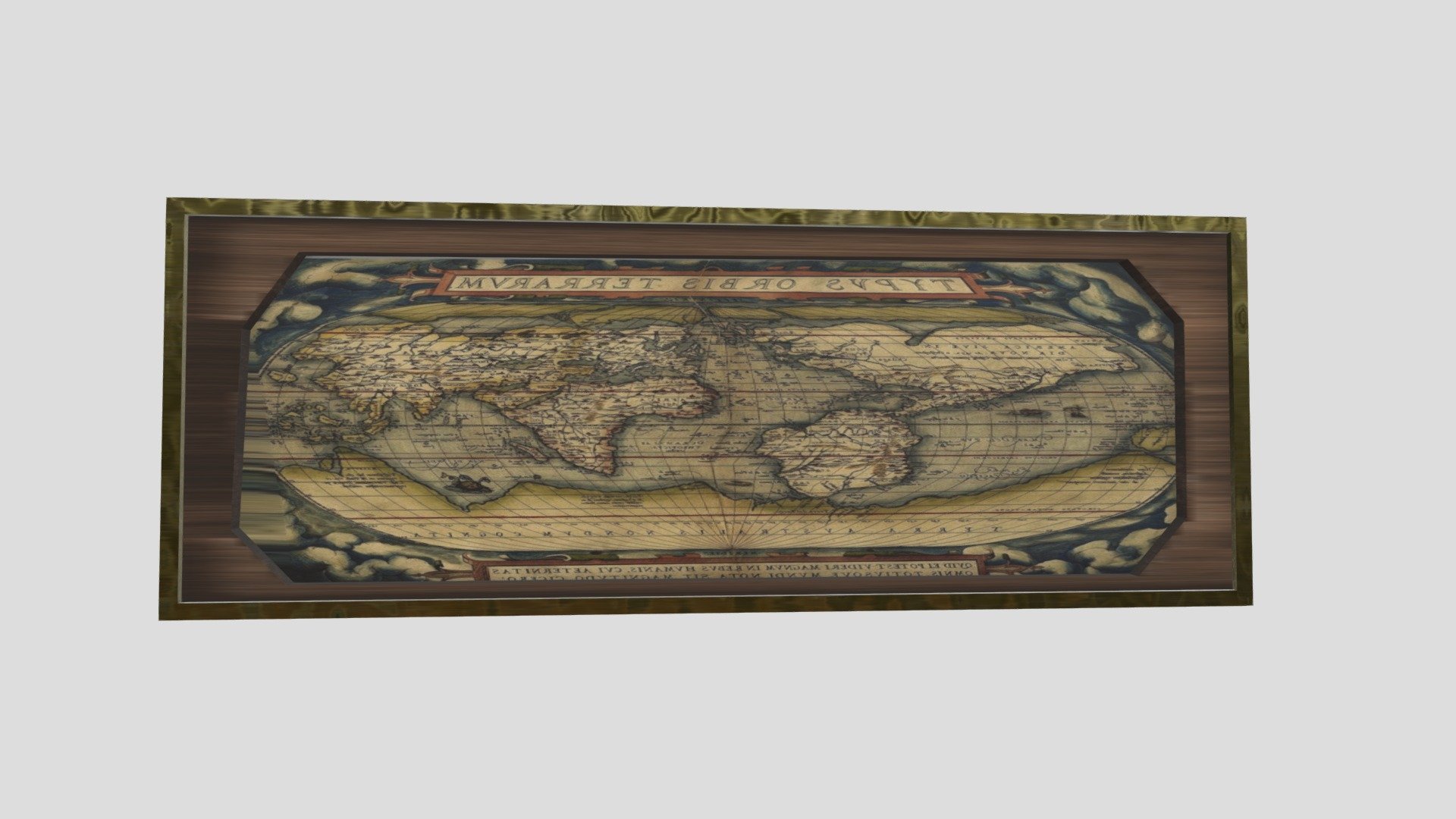 World map frame/Quadro mapa mundi - Download Free 3D model by Manoel ...