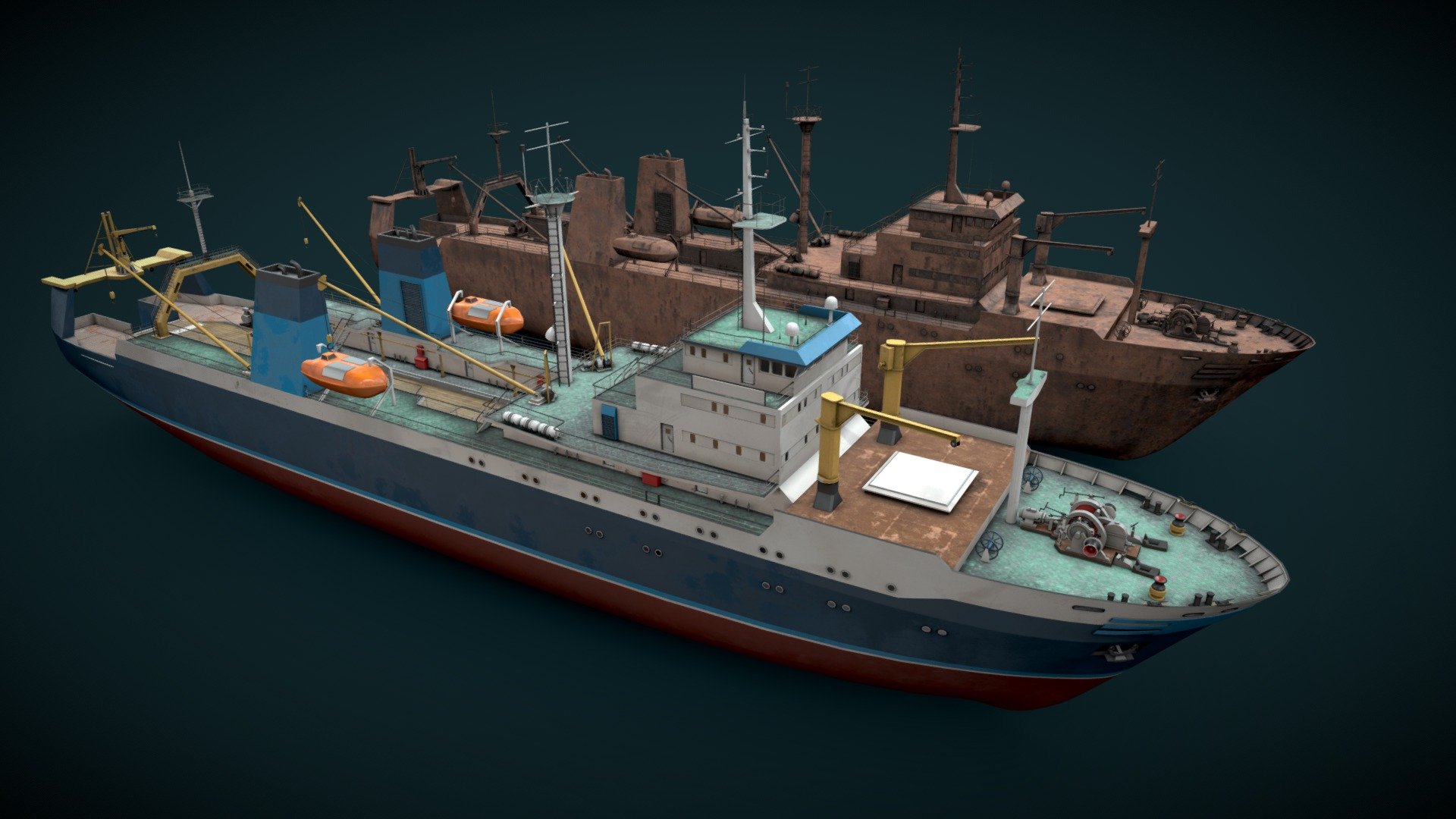 Fishing trawler - 3D model by maxpsr [9c66e47] - Sketchfab