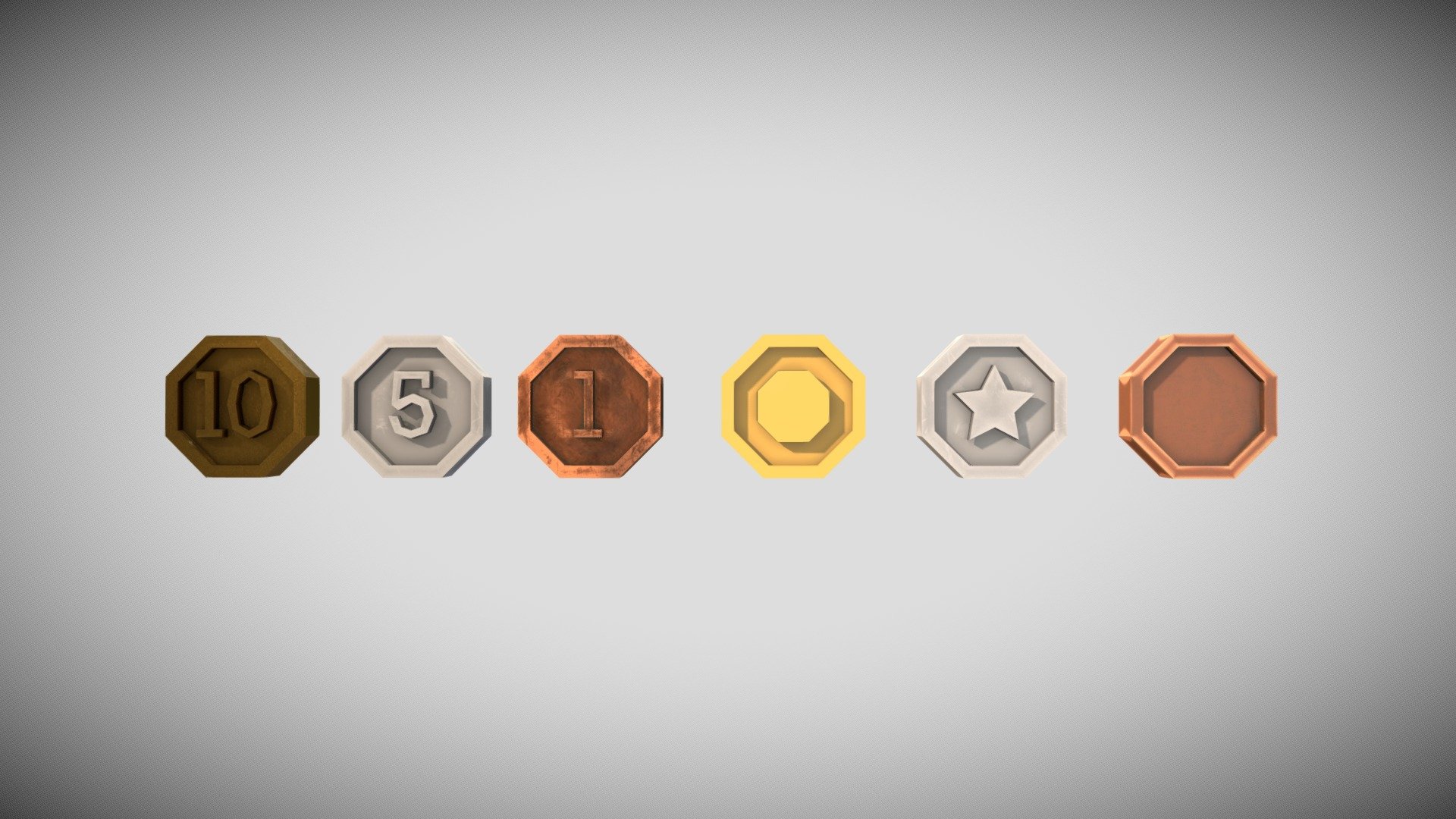 Low-poly 3D Coins - 3D model by Umbra Studio (@UmbraStudio) [9c67460 ...