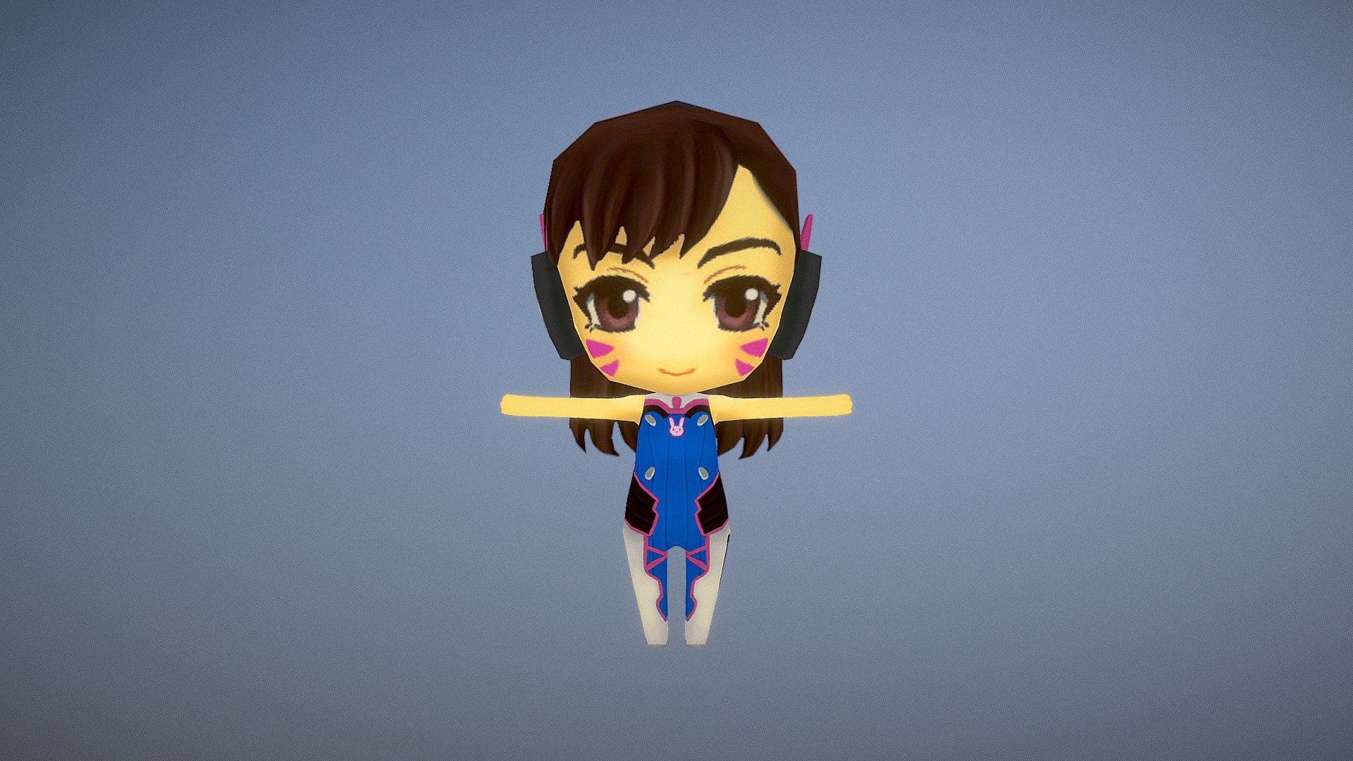 Chibi D.va - 3D model by GGklin [9c6d5d5] - Sketchfab