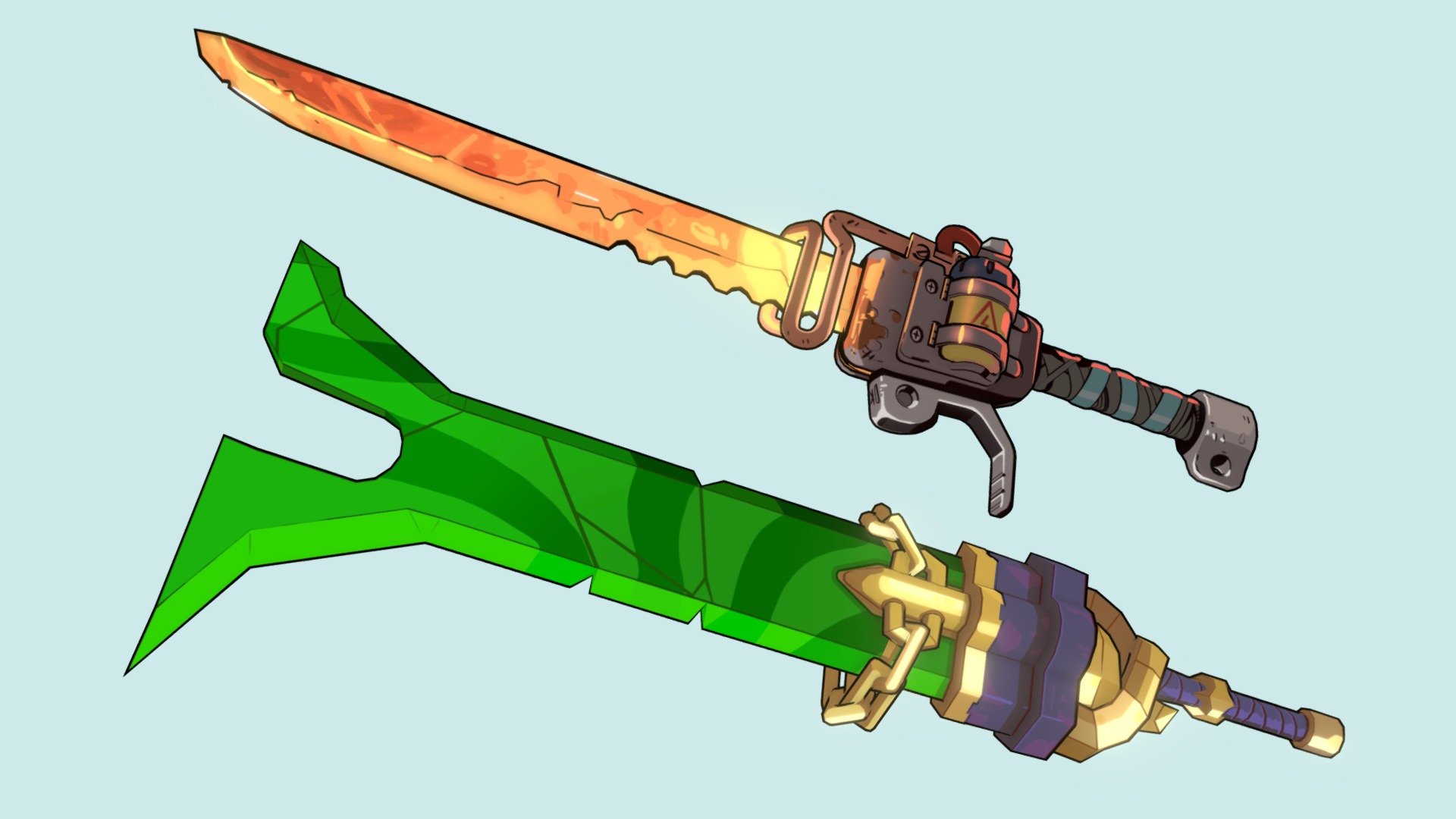 3D Hand-Painted Swords - 3D model by Vicente Moscardó Ribes (@sr.jueves ...
