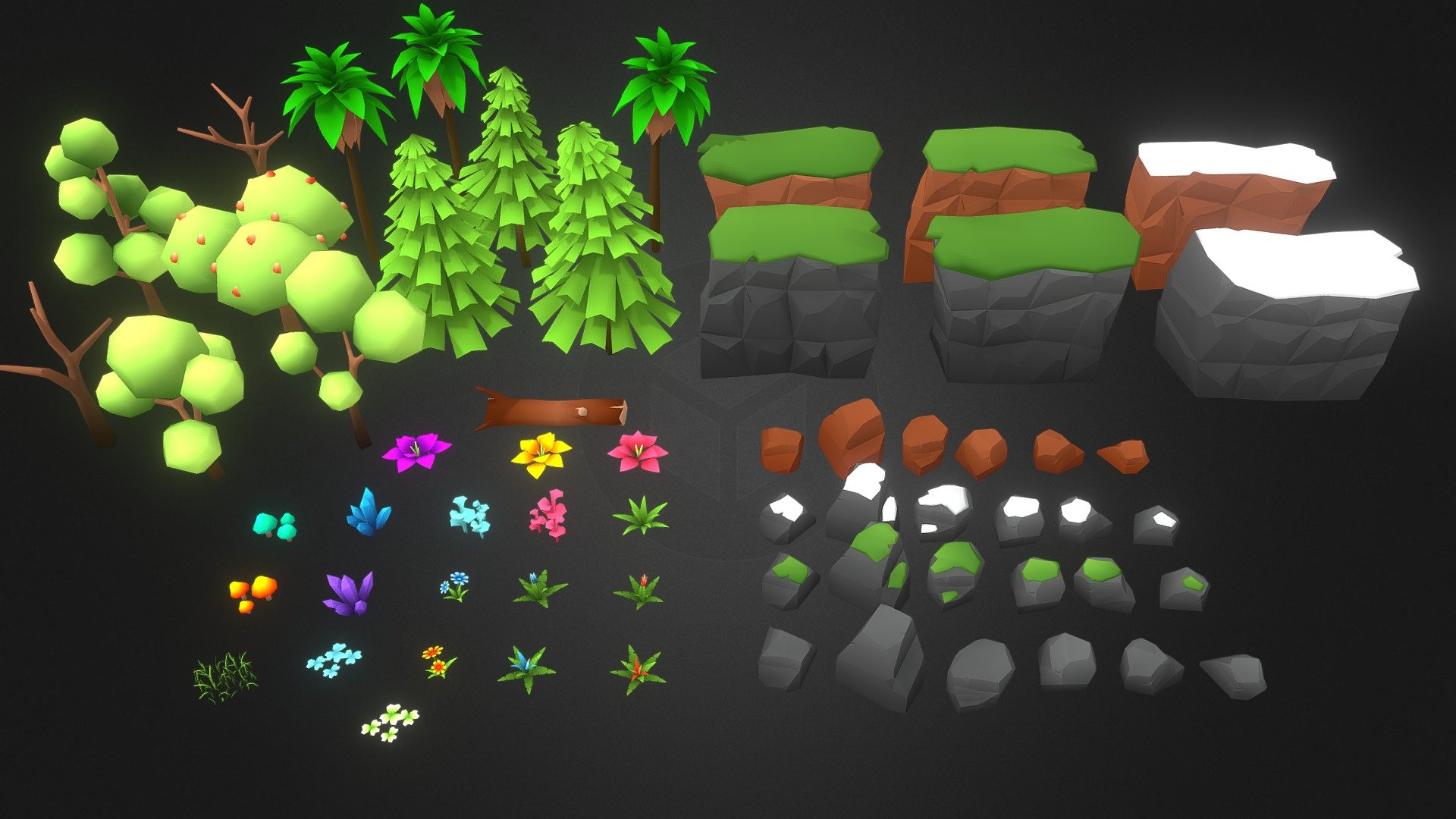 Low poly Stylized Nature Pack - Download Free 3D model by Satendra ...
