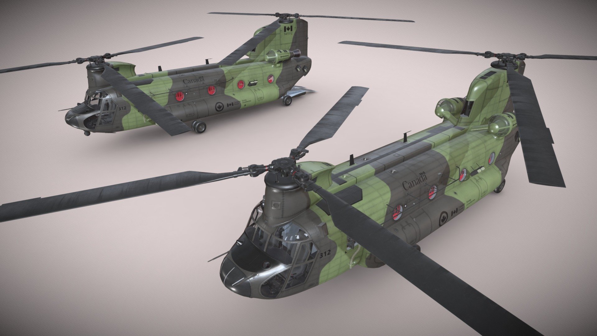 CH-47 Chinook RCAF Static - Buy Royalty Free 3D model by pukamakara ...