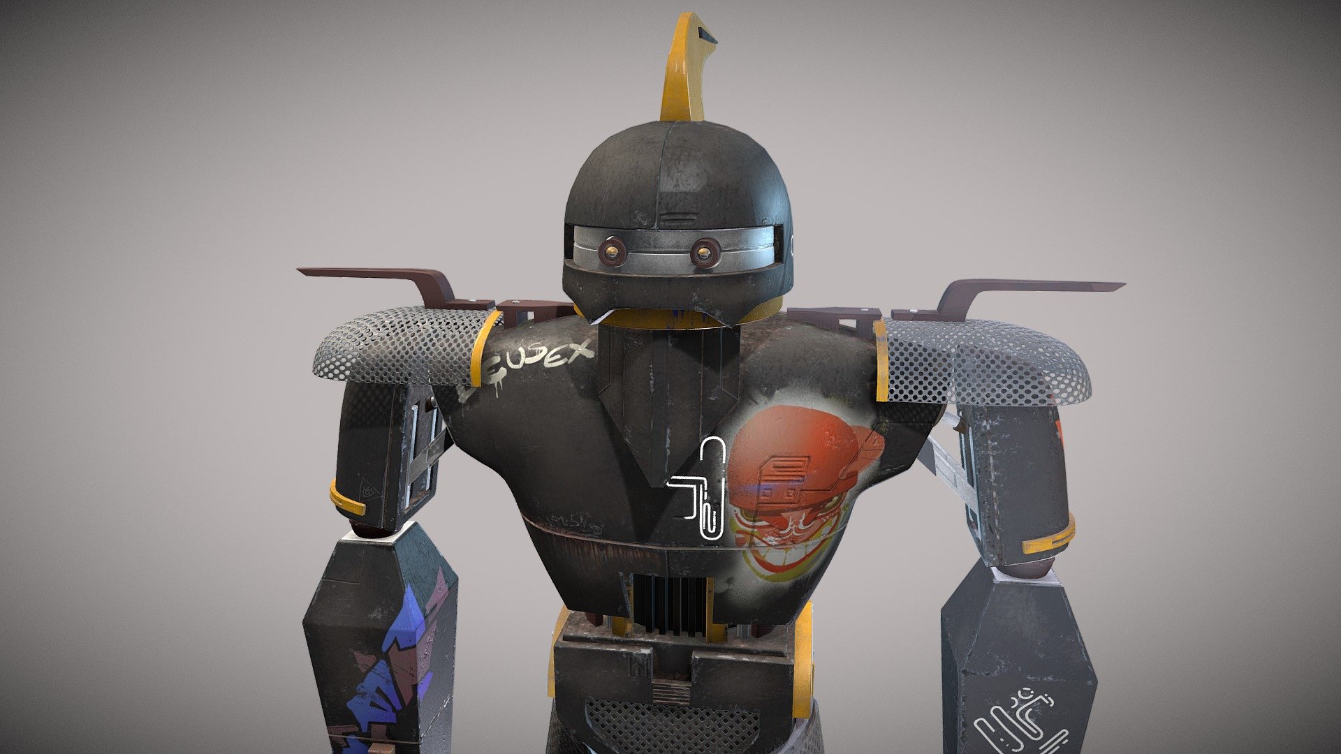 GR4FF1T1 bot - 3D model by sophia (@sophiaef) [9c7bbea] - Sketchfab