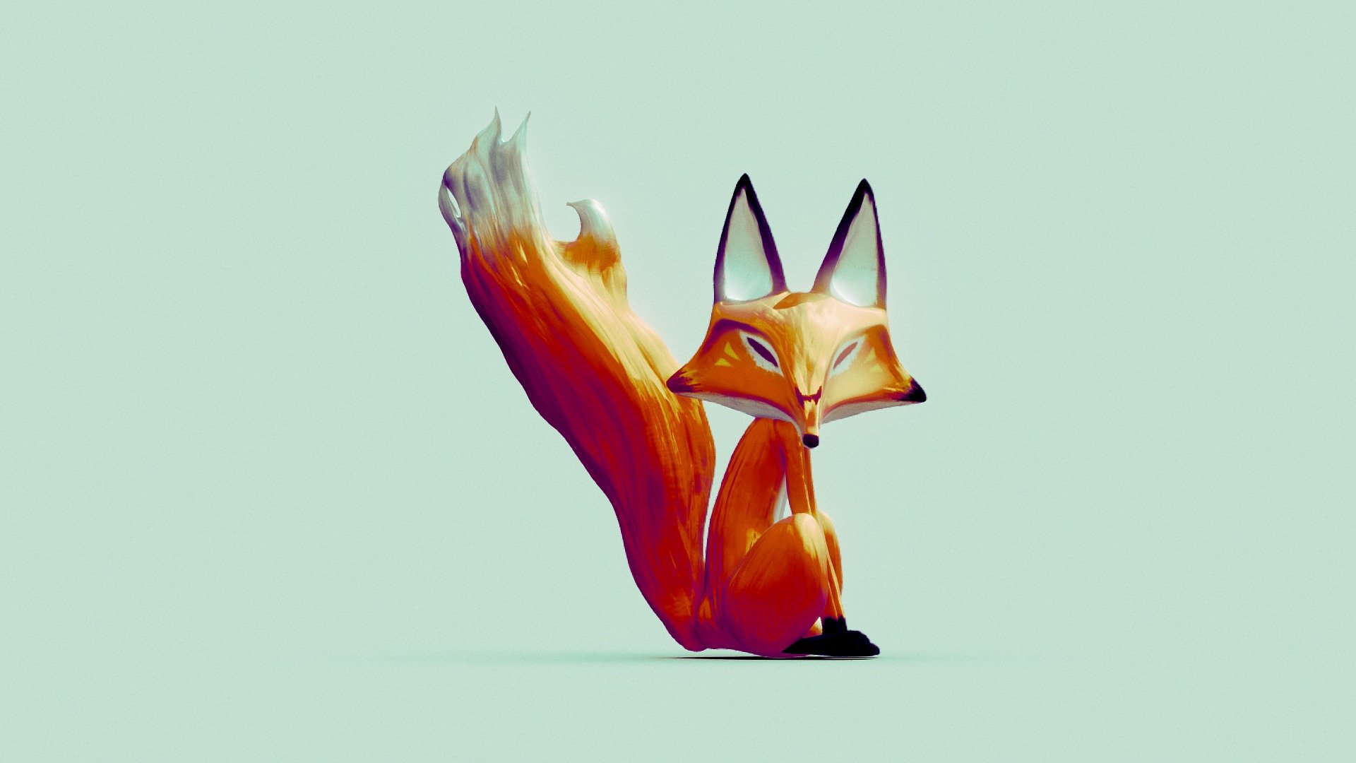 Fox sitting down - 3D model by natayape [9c7c883] - Sketchfab