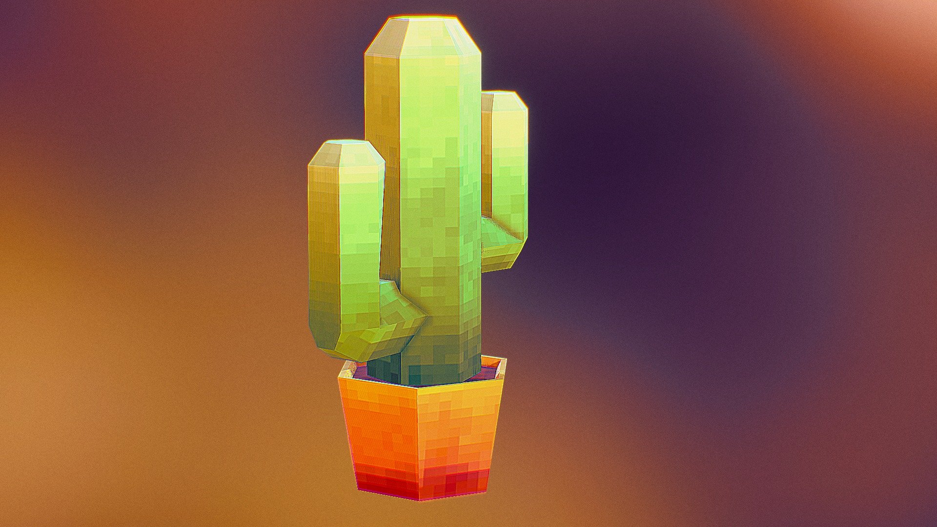 Low Poly Pixel Cactus - 3D model by Aslan French (@jcklpe) [9c87bf1 ...