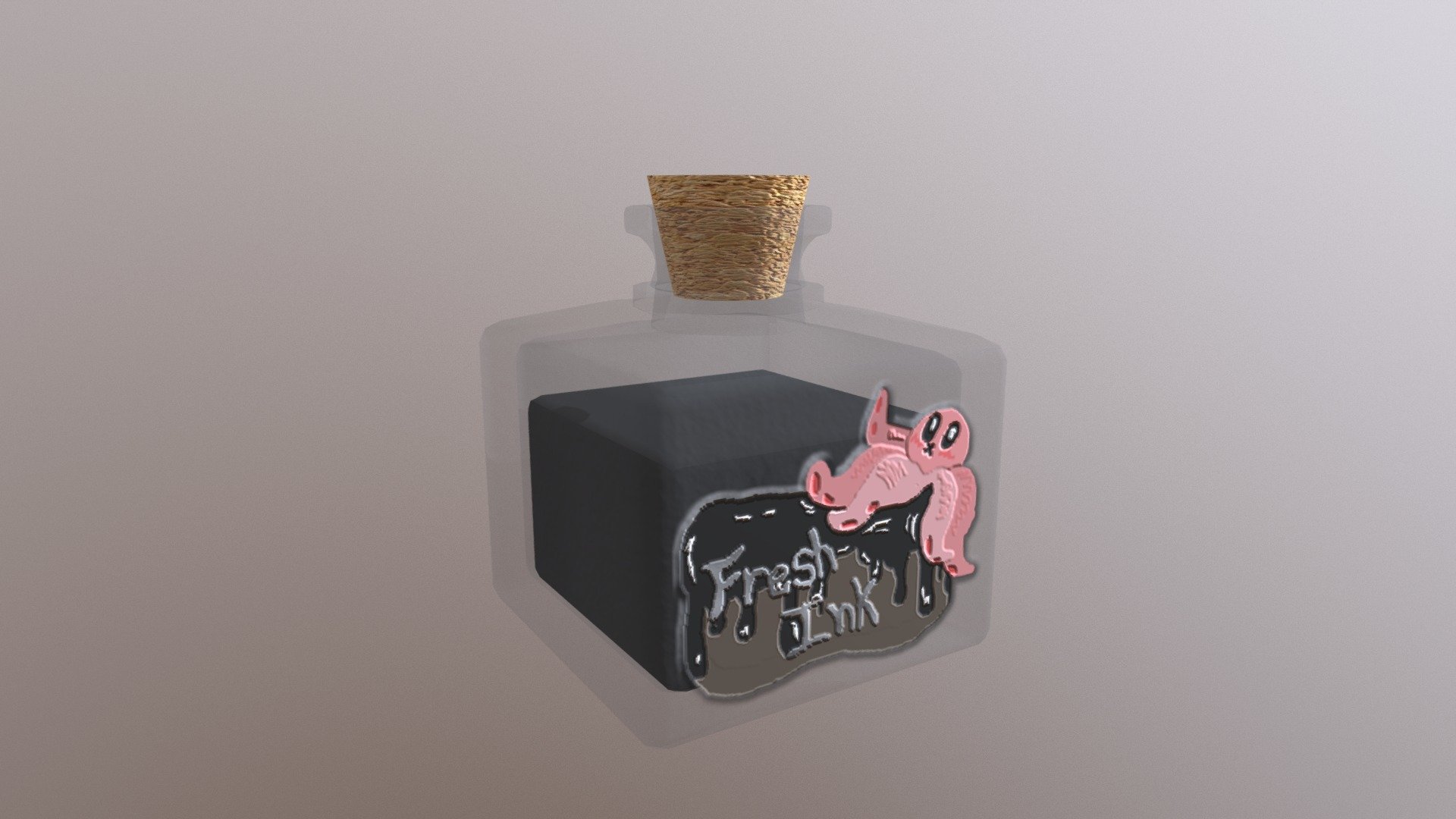 Ink Bottle with Label - 3D model by Hayley Hand (@MelloMallow) [9c8a3b2 ...