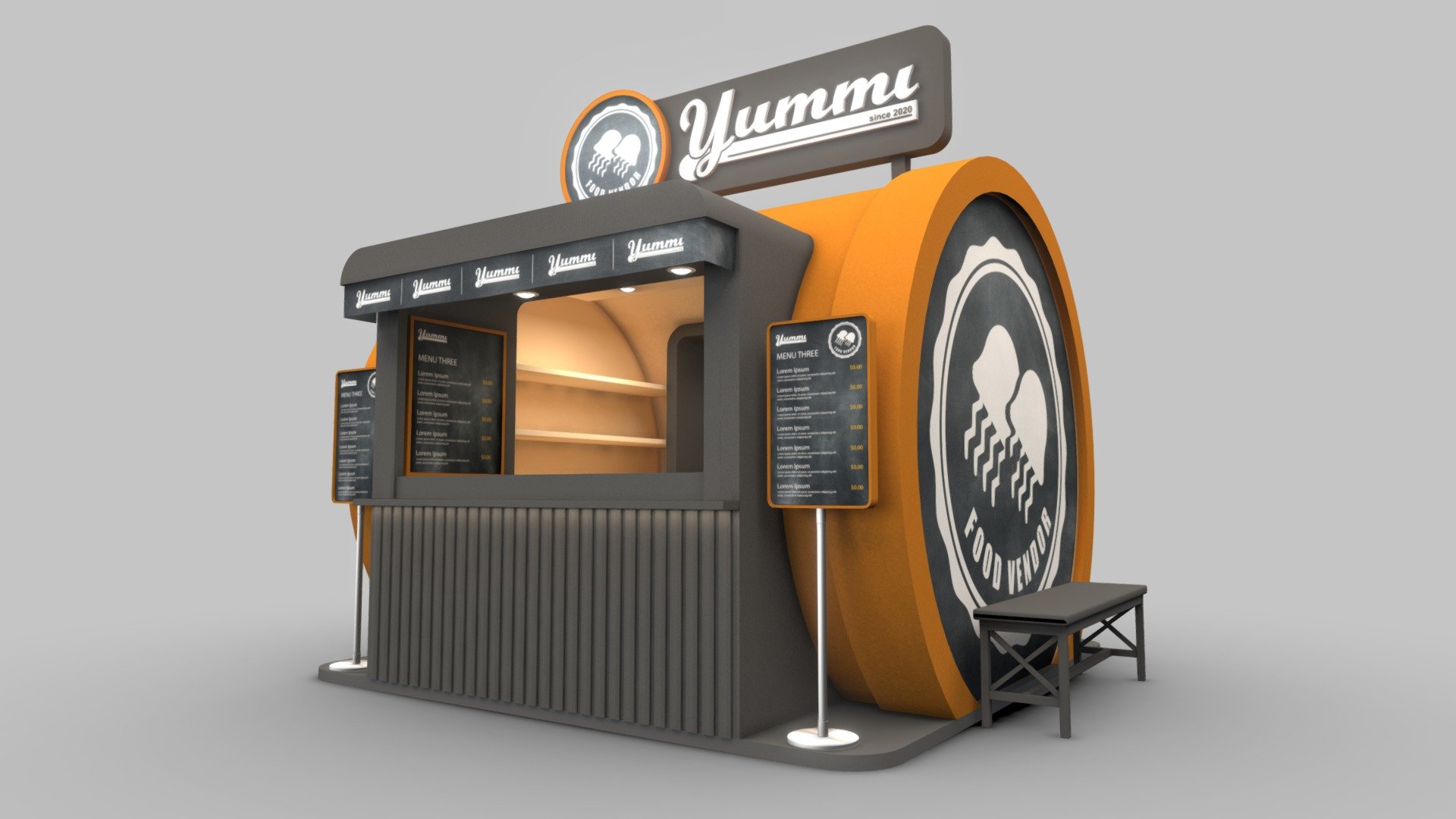 FOOD VENDOR KIOSK TC - Buy Royalty Free 3D model by fasih.lisan ...