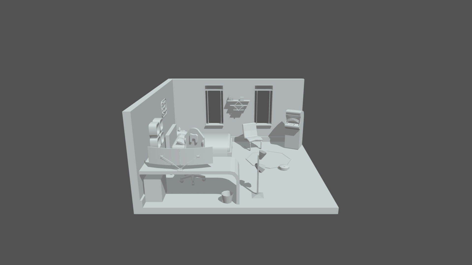 gamer Room - 3D model by Neegatif [9c8f9da] - Sketchfab